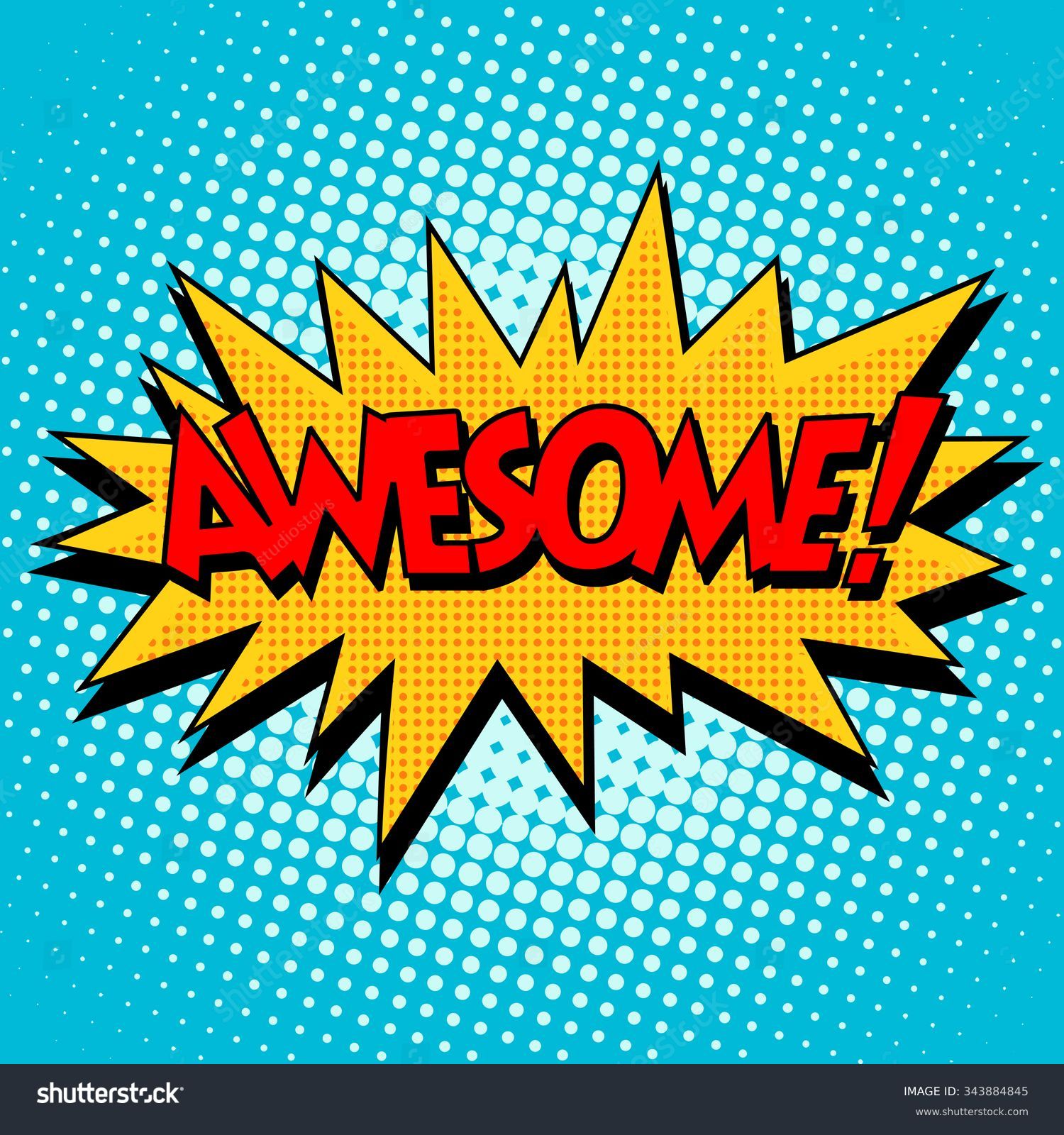 Awesome Comic Bubble Retro Text Pop Stock Vector (Royalty Free ...