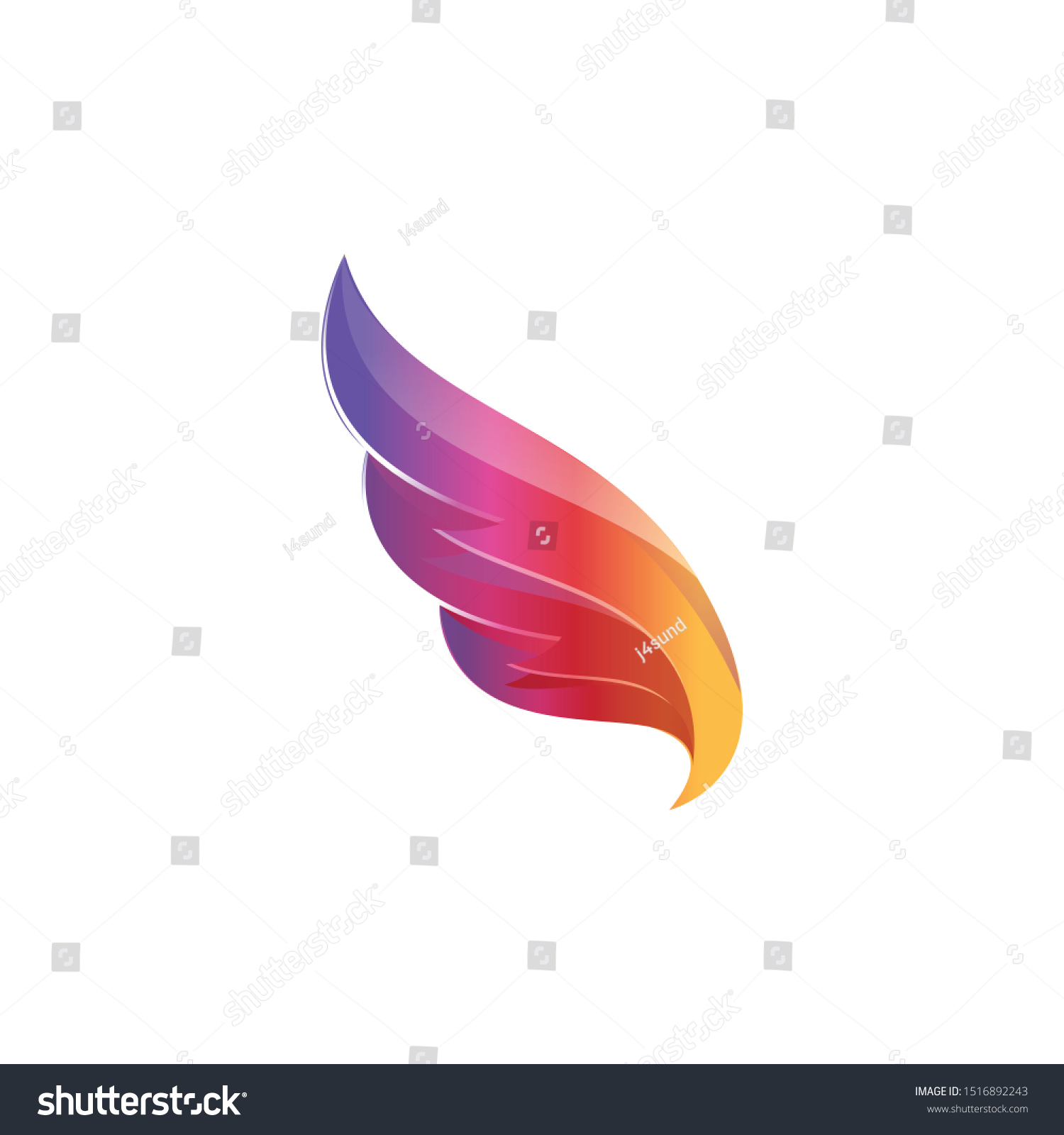 Awesome 3d Wings Vector Template Stock Vector (Royalty Free) 1516892243 ...