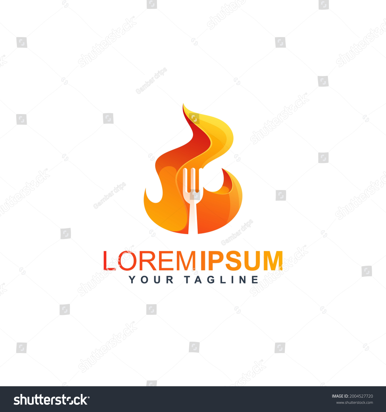 Awesome Fire Cook Logo Design Vector Stock Vector (Royalty Free) 2004527720
