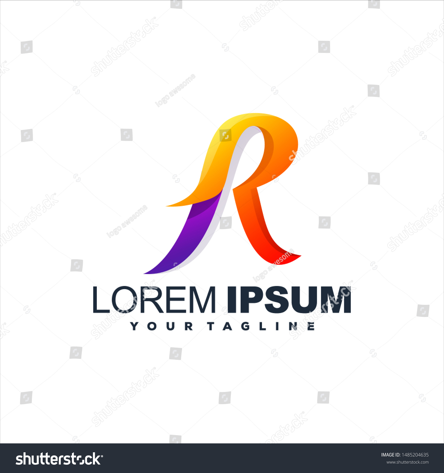 Awesome Letter R Logo Design Stock Vector (Royalty Free) 1485204635