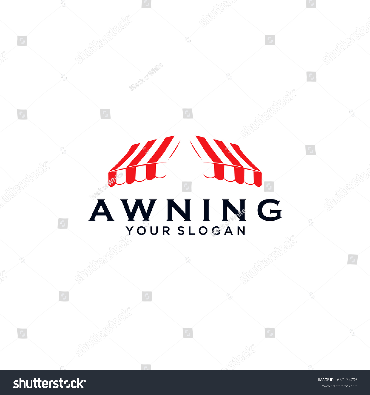 Awning Logo Design Vector Template Stock Vector (Royalty Free) 1637134795