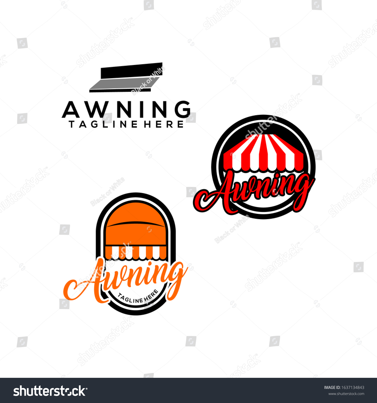 Awning Logo Design Vector Template Stock Vector (Royalty Free) 1637134843