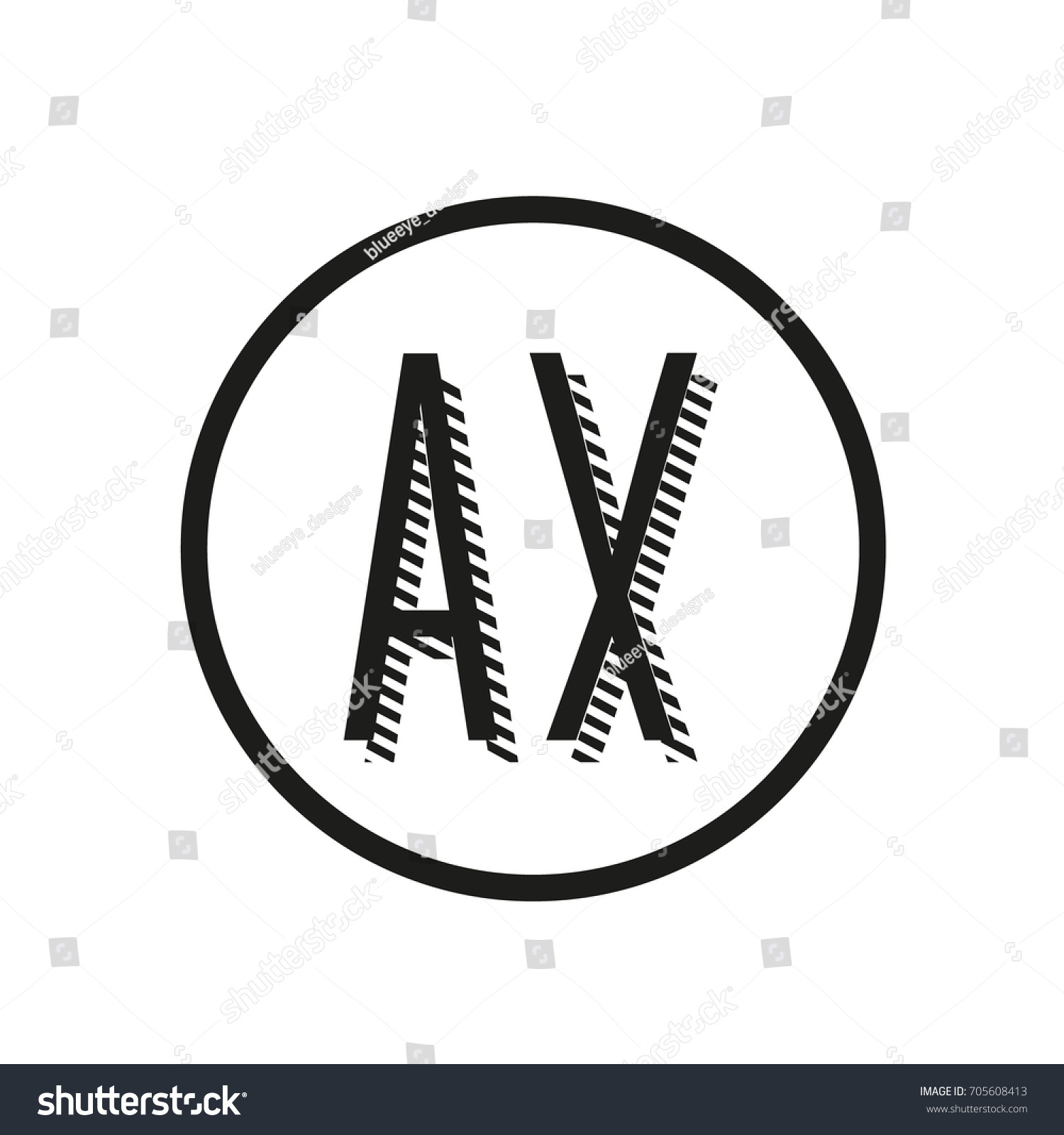 Ax Letters Logo Vector Stock Vector (Royalty Free) 705608413