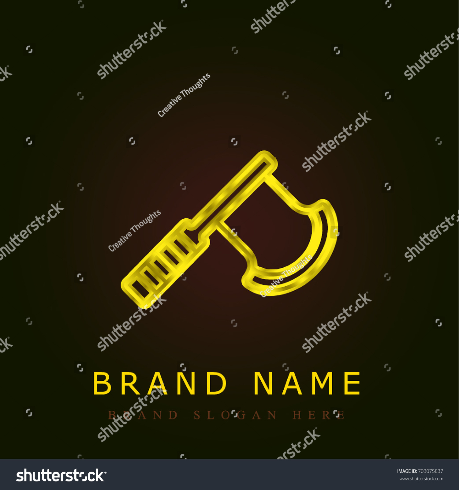 Axe Golden Metallic Logo Stock Vector (Royalty Free) 703075837 ...