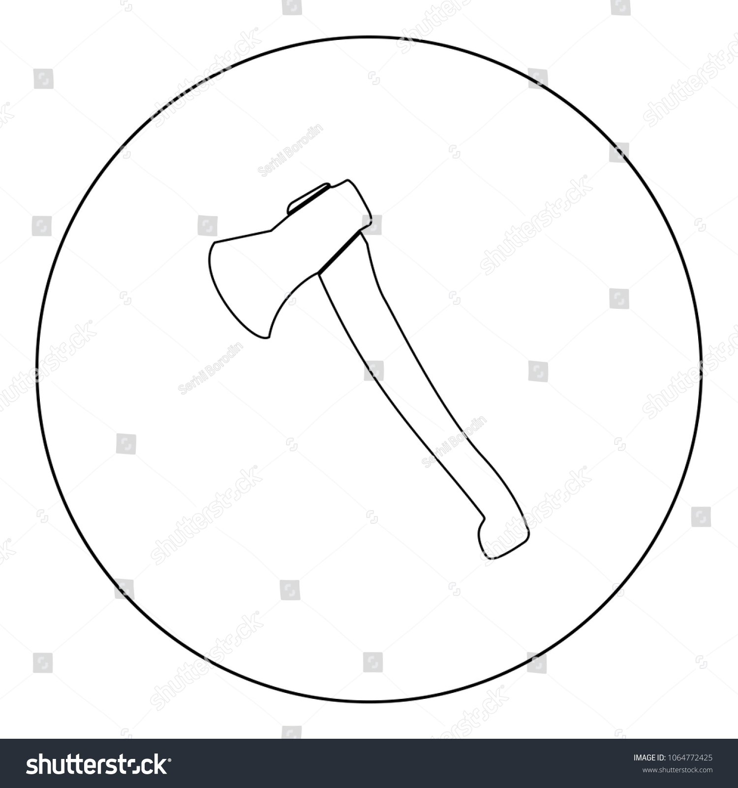 Axe Icon Black Color Circle Vector Stock Vector (Royalty Free) 1064772425