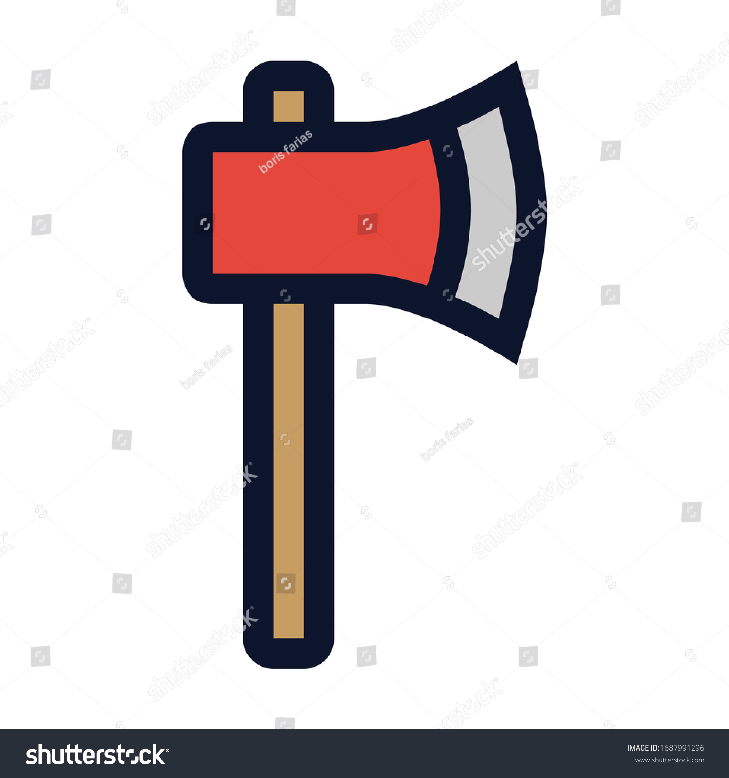 Axe Simple Vector Color Icon Stock Vector (Royalty Free) 1687991296 ...