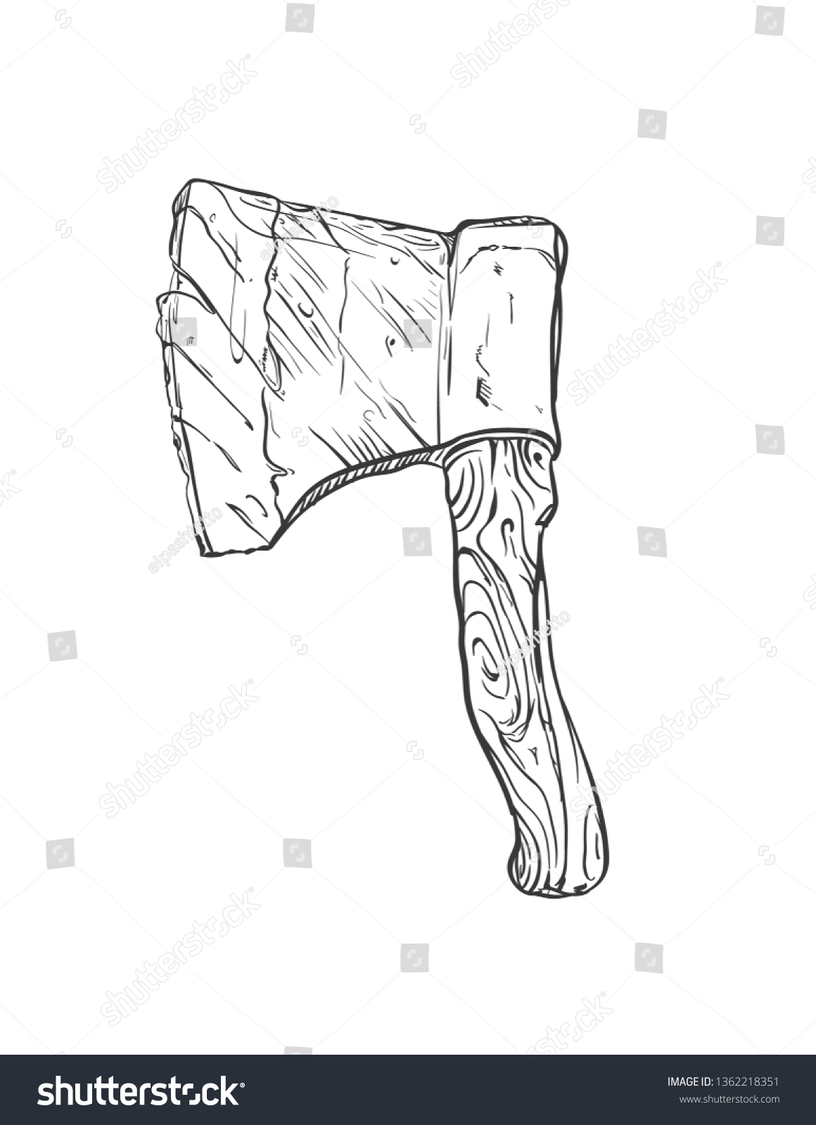 Axe Sketch Vector Illustration Stock Vector (Royalty Free) 1362218351 ...