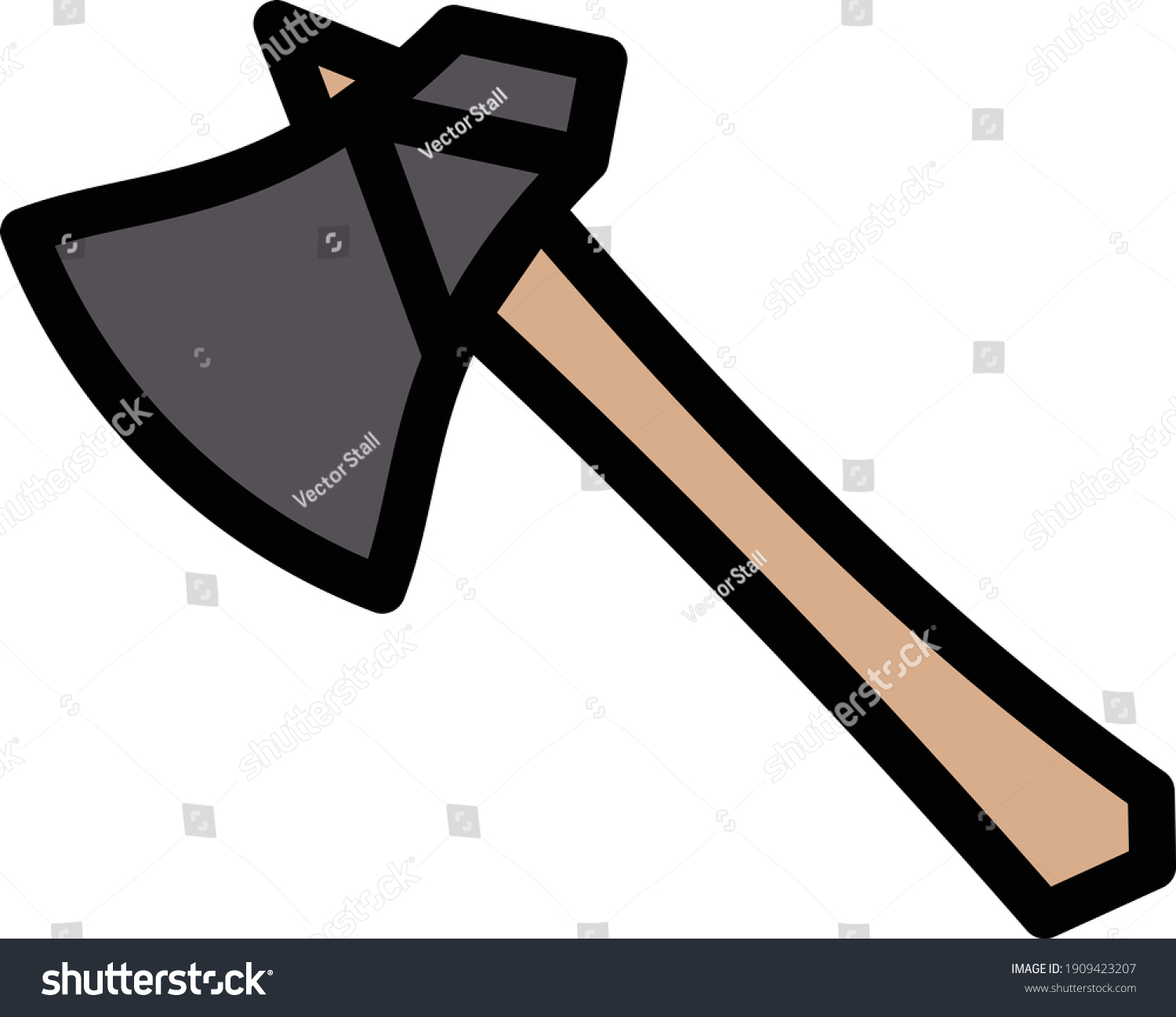 Axe Vector Color Line Icon Stock Vector (Royalty Free) 1909423207
