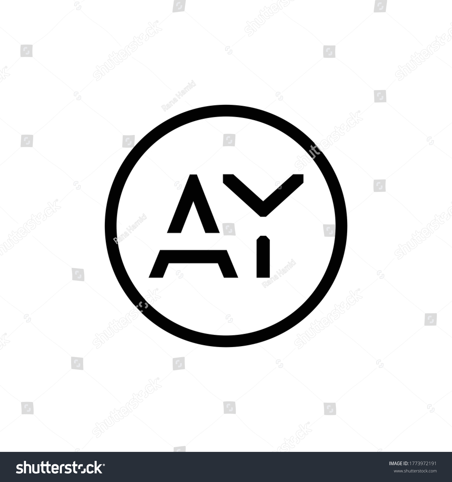 Ay Logo Design Circle Typography Vector: เวกเตอร์สต็อก (ปลอดค่า ...