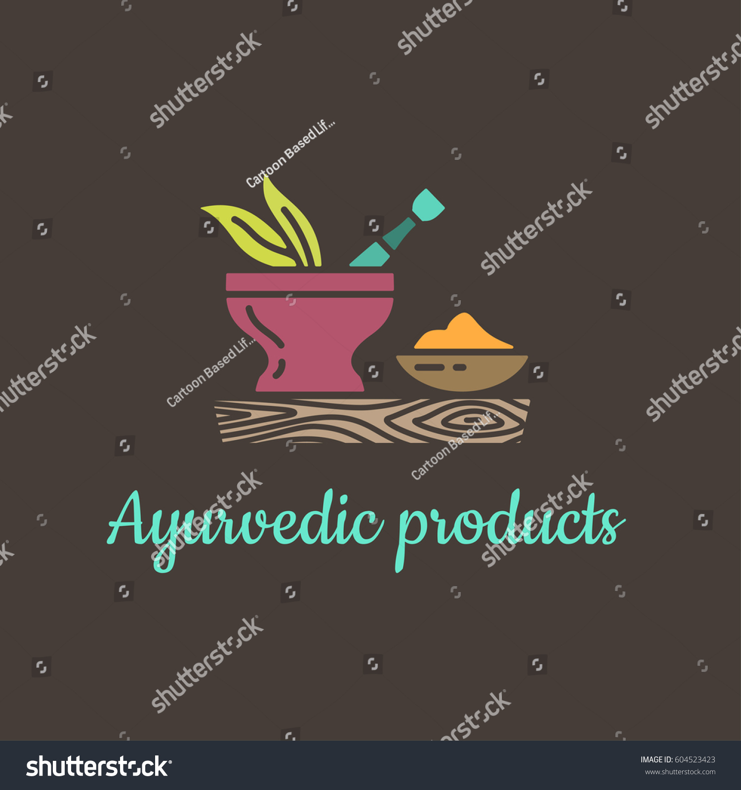 Ayurvedic Products Logo Design Vector Template: เวกเตอร์สต็อก (ปลอดค่า ...