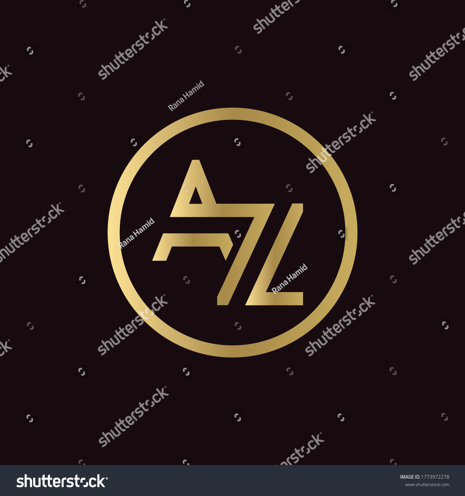Az Logo Design Circle Typography Vector Stock Vector (Royalty Free ...