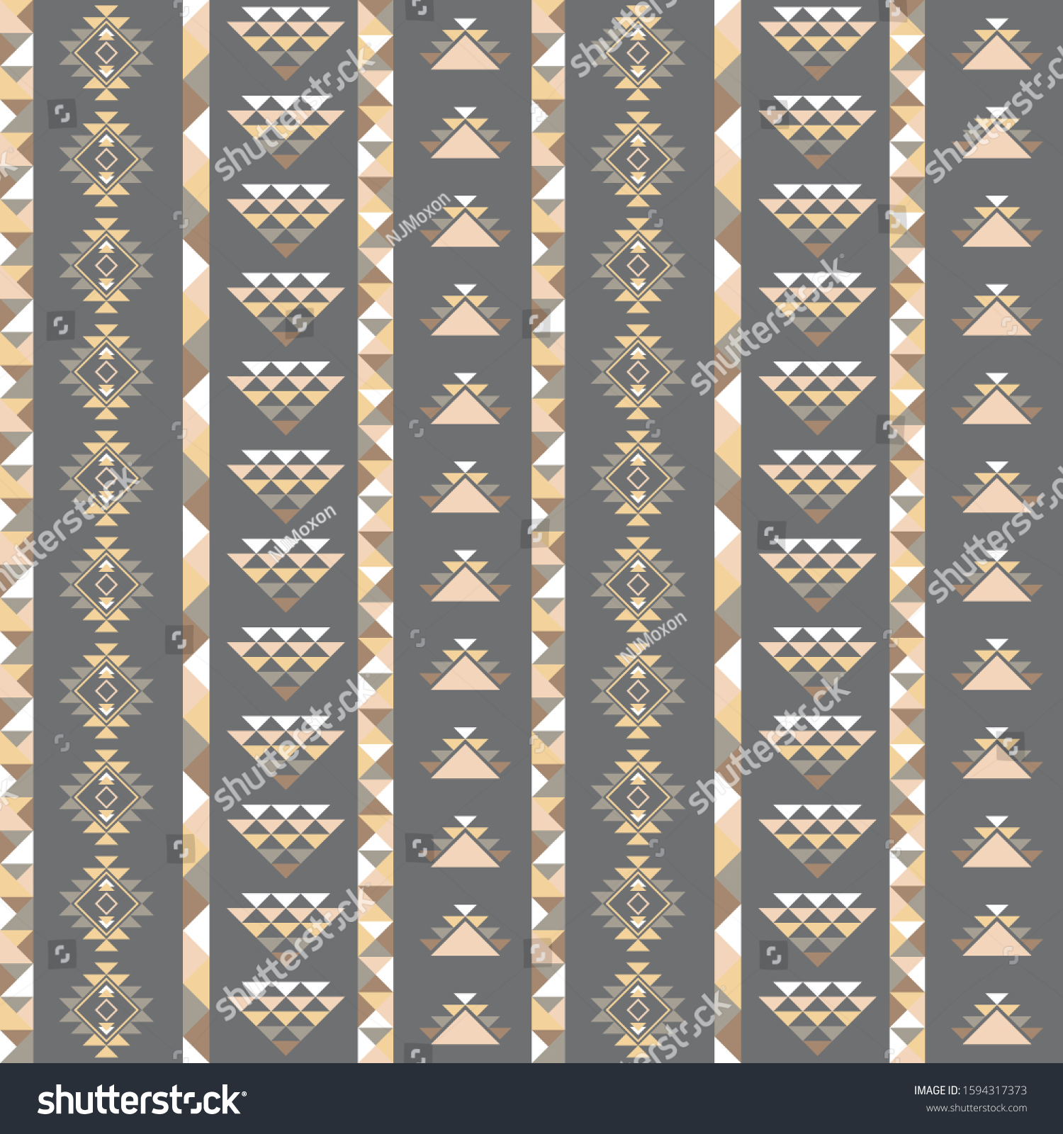Aztec Inspired Native Triangle Repeating Pattern Stock Vector (Royalty ...