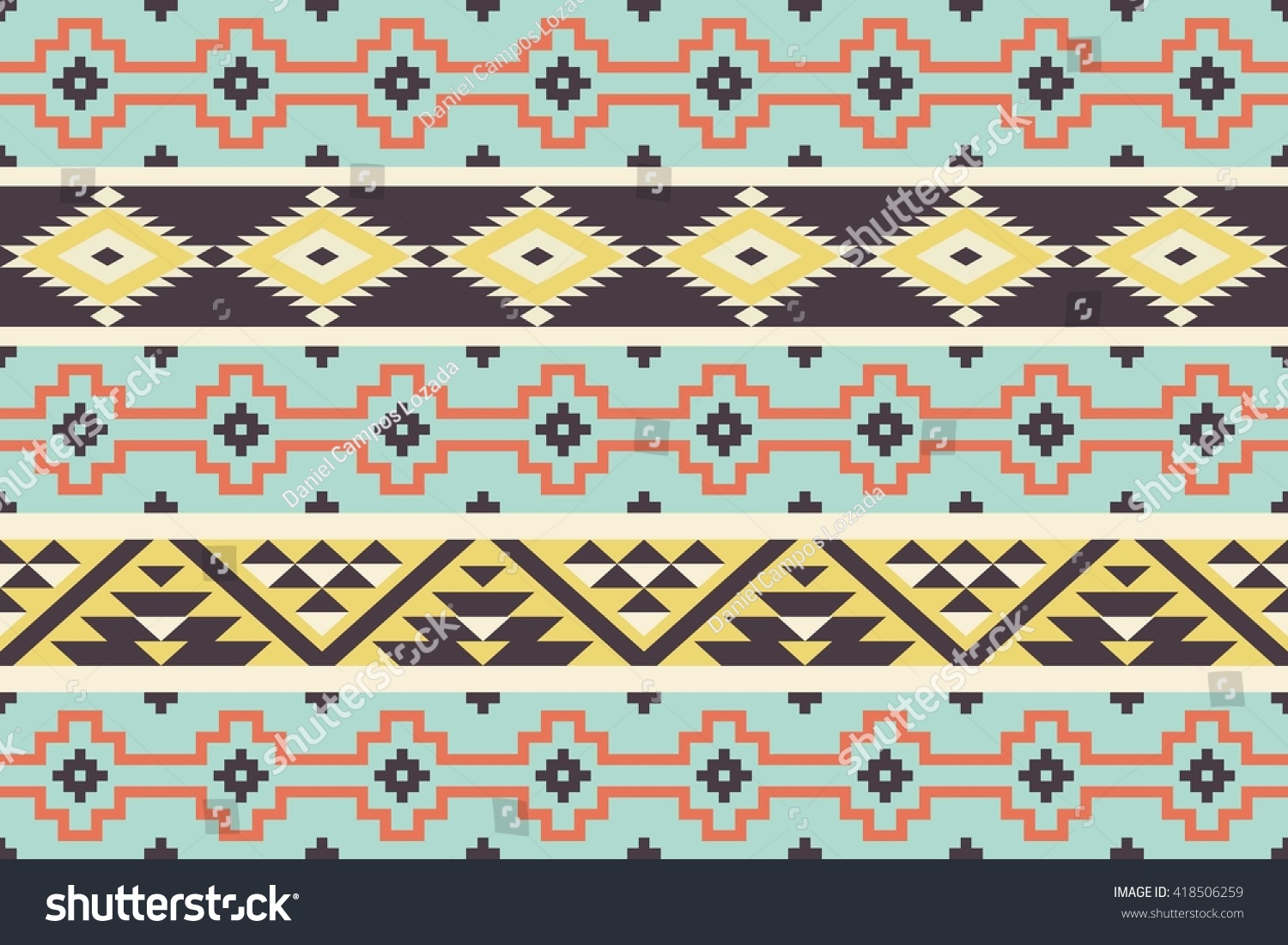 Aztec Mayan Tribal Pattern Stock Vector (Royalty Free) 418506259 ...