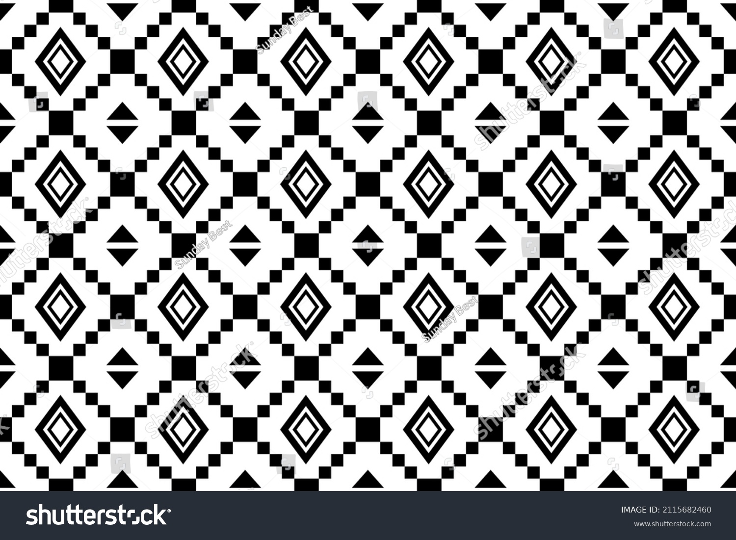 Aztec Pattern Background Black White Fabric Stock Vector (Royalty Free ...