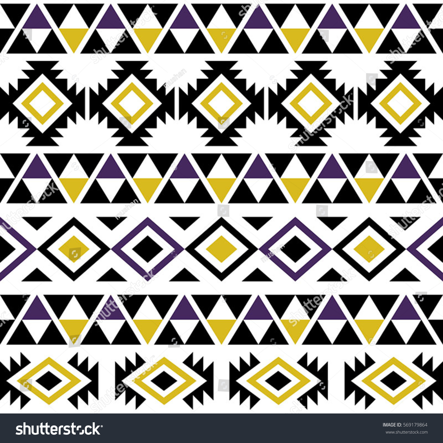 Aztec Tribal Seamless Pattern Design Stock Vector (Royalty Free) 569179864
