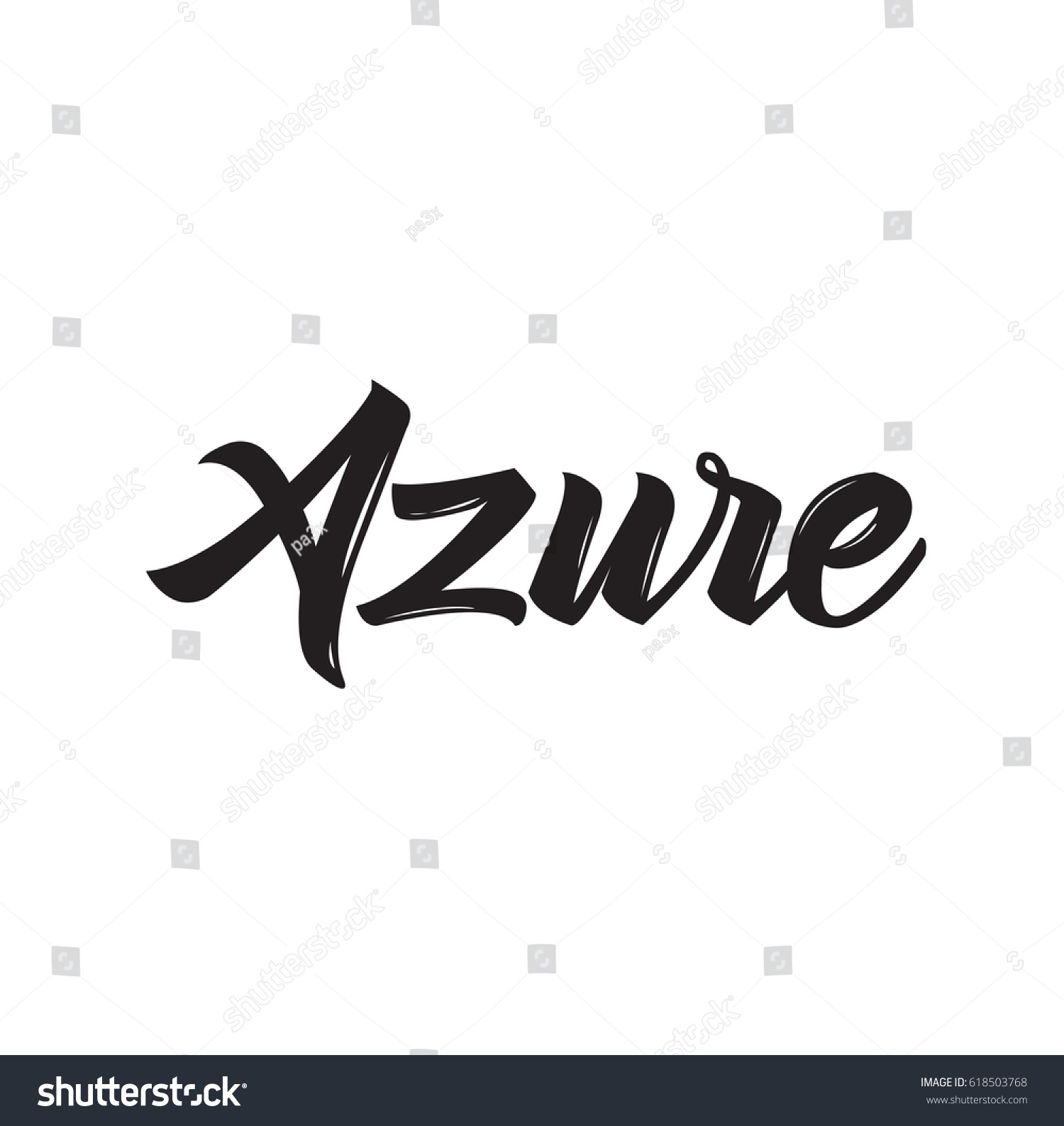 Azure Text Design Vector Calligraphy Typography Stock Vector (Royalty ...