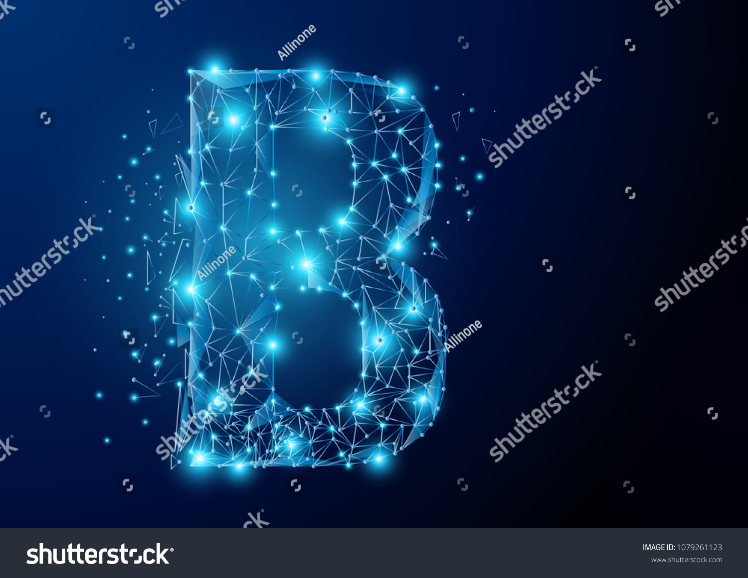 B Alphabet Low Poly Science Wireframe Stock Vector (Royalty Free ...
