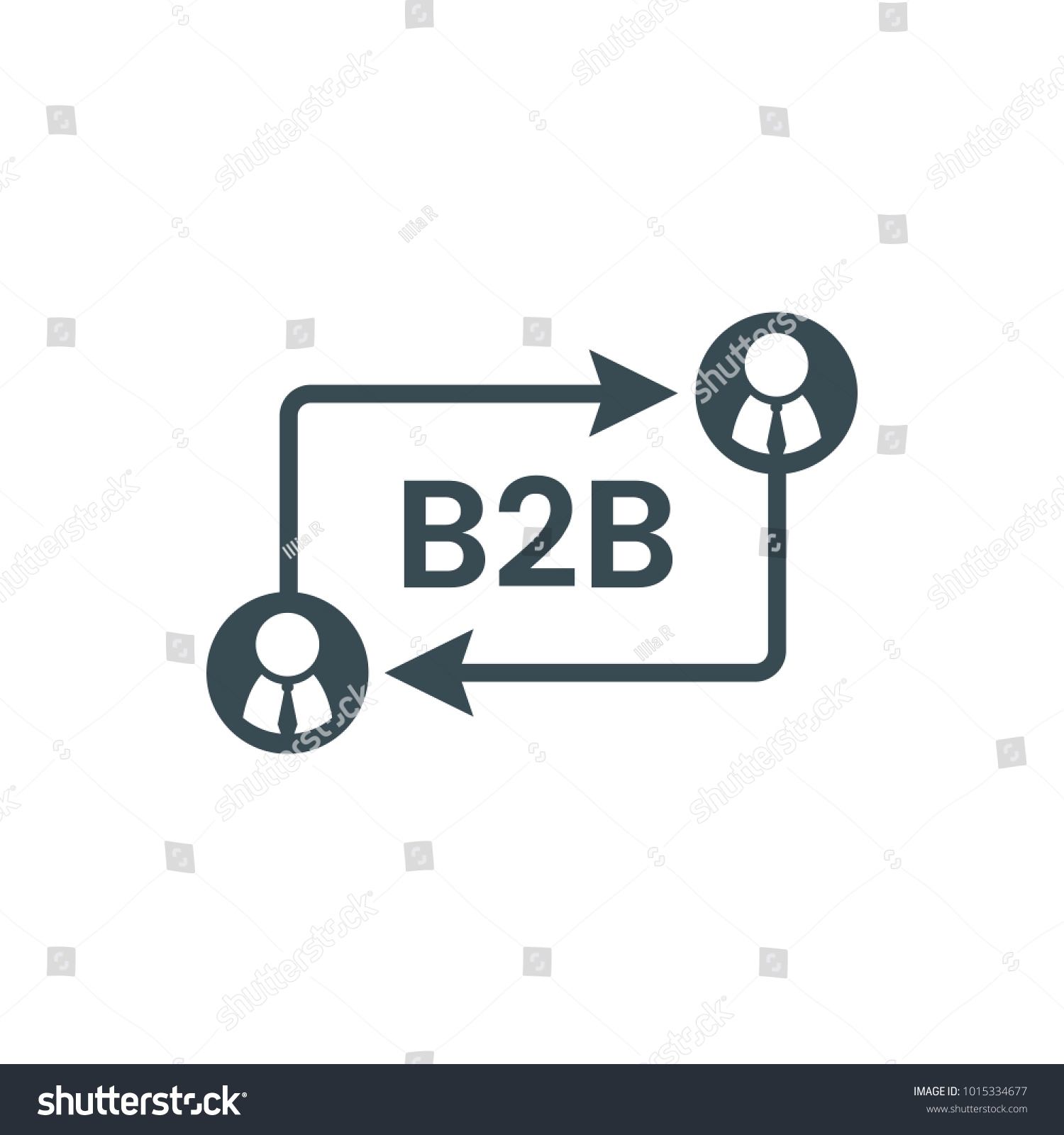 B2b Icon Isolated On White Stock Vector (Royalty Free) 1015334677