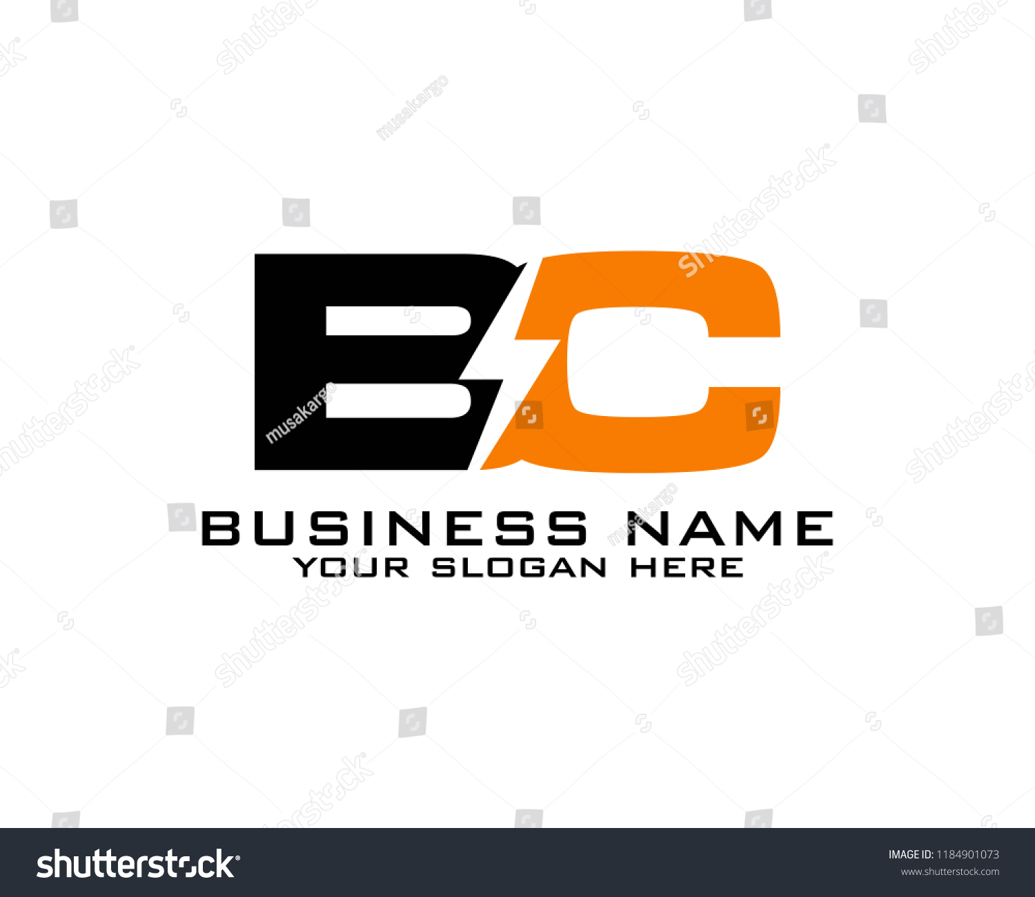 B C Initial Logo Concept Electric Stock Vector (Royalty Free ...