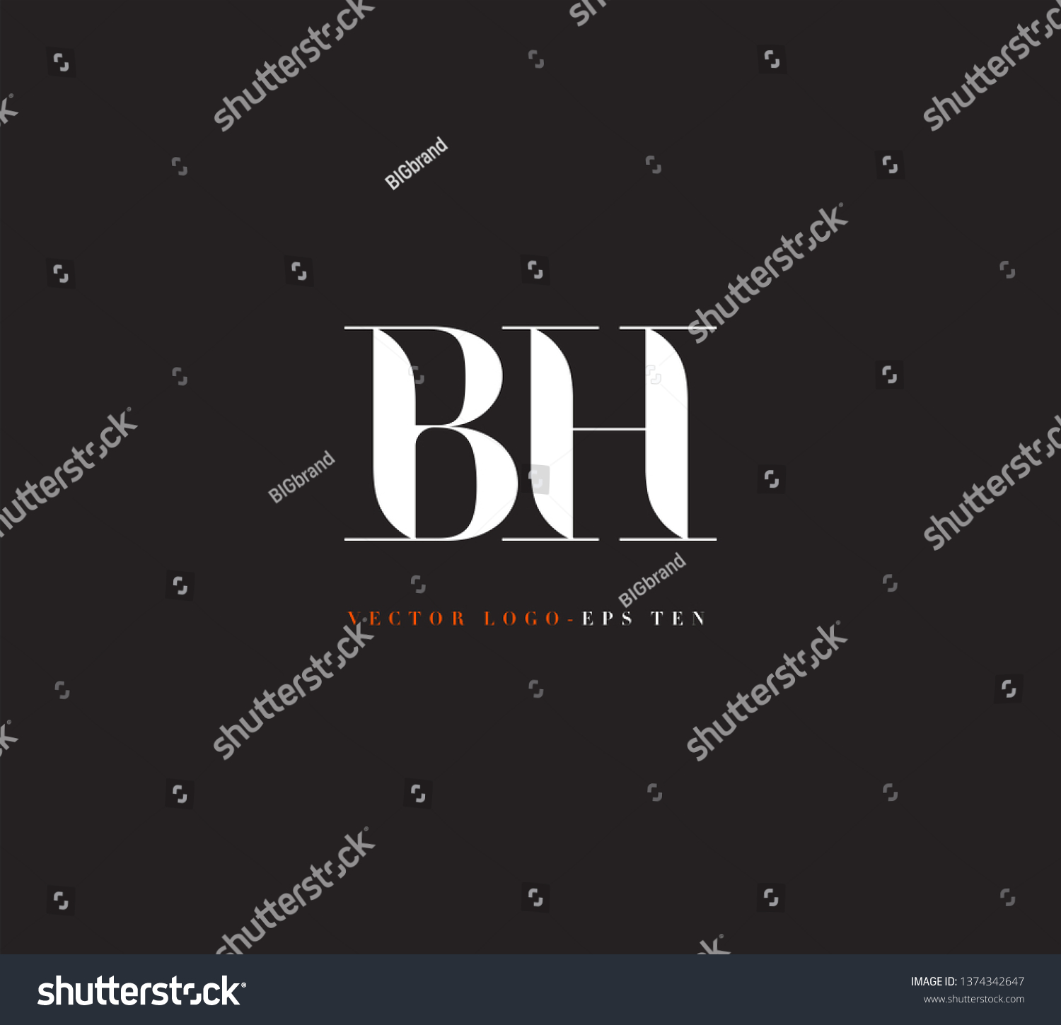 B H Letters Joint Logo Icon Stock Vector (Royalty Free) 1374342647 ...