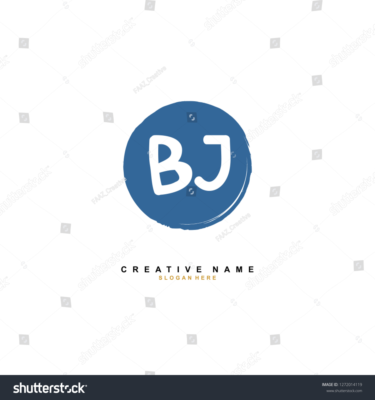 B J Bj Initial Logo Template Stock Vector (Royalty Free) 1272014119