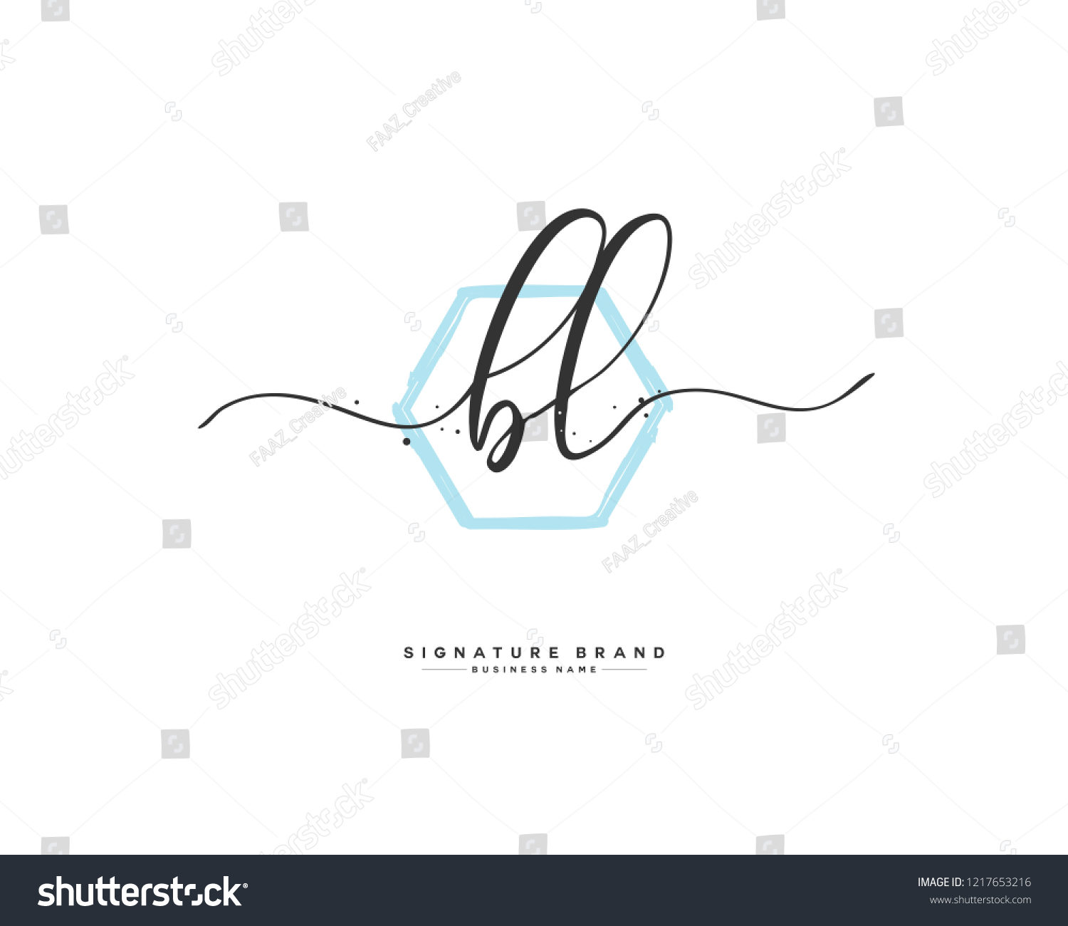 B L Bl Initial Logo Handwriting Stock Vector (Royalty Free) 1217653216 ...