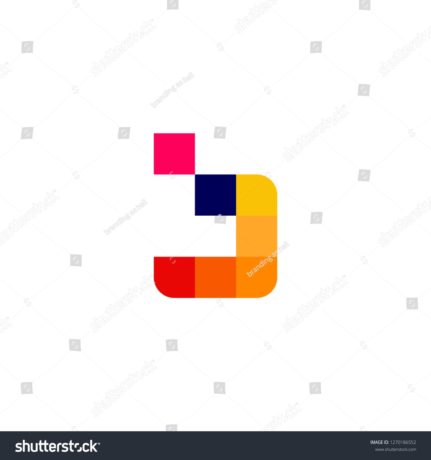 B Letter Pixel Digital Logo Vector Stock Vector (Royalty Free) 1270186552