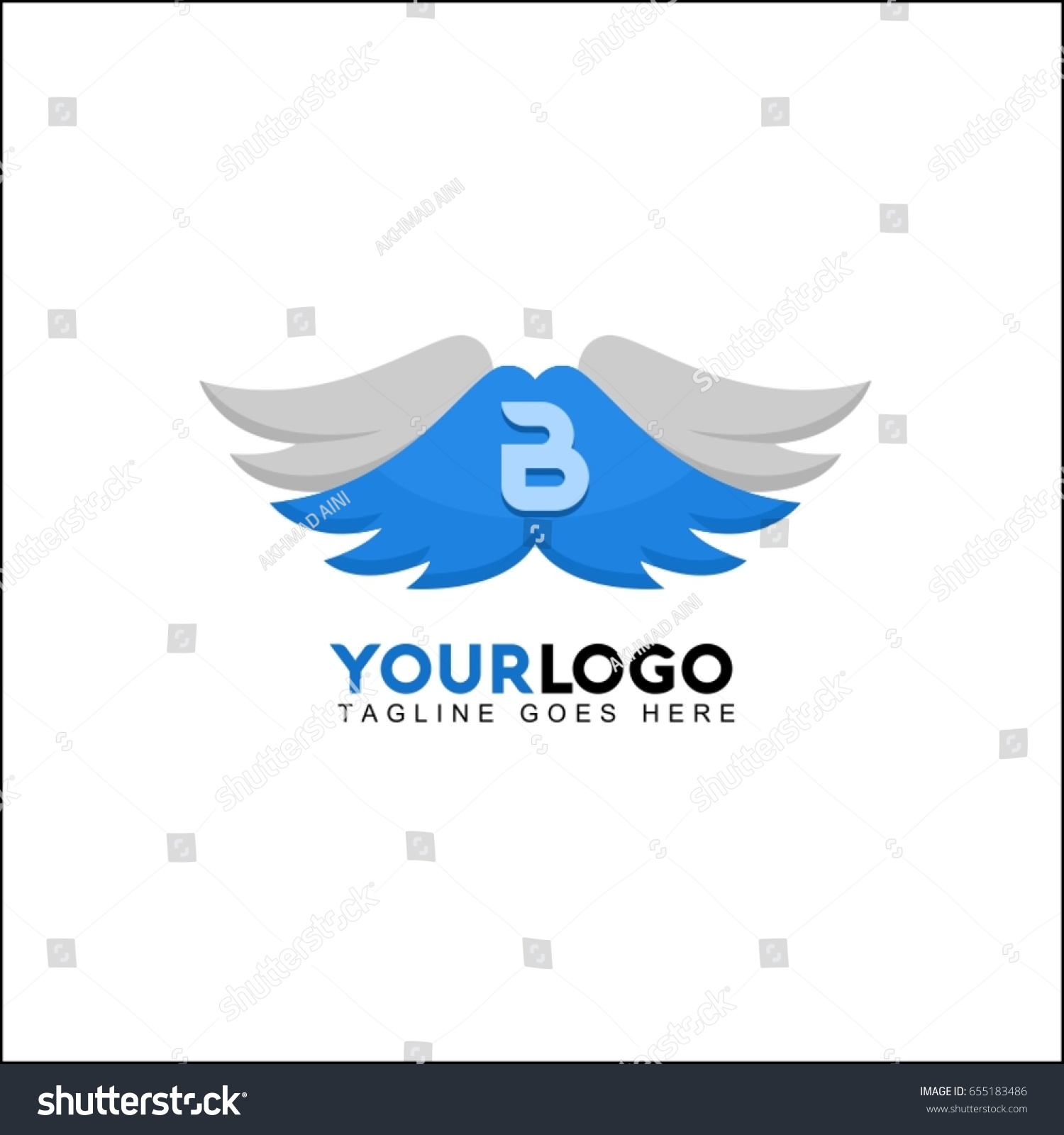 B Letter Wing Flag Logo Icon Stock Vector (Royalty Free) 655183486