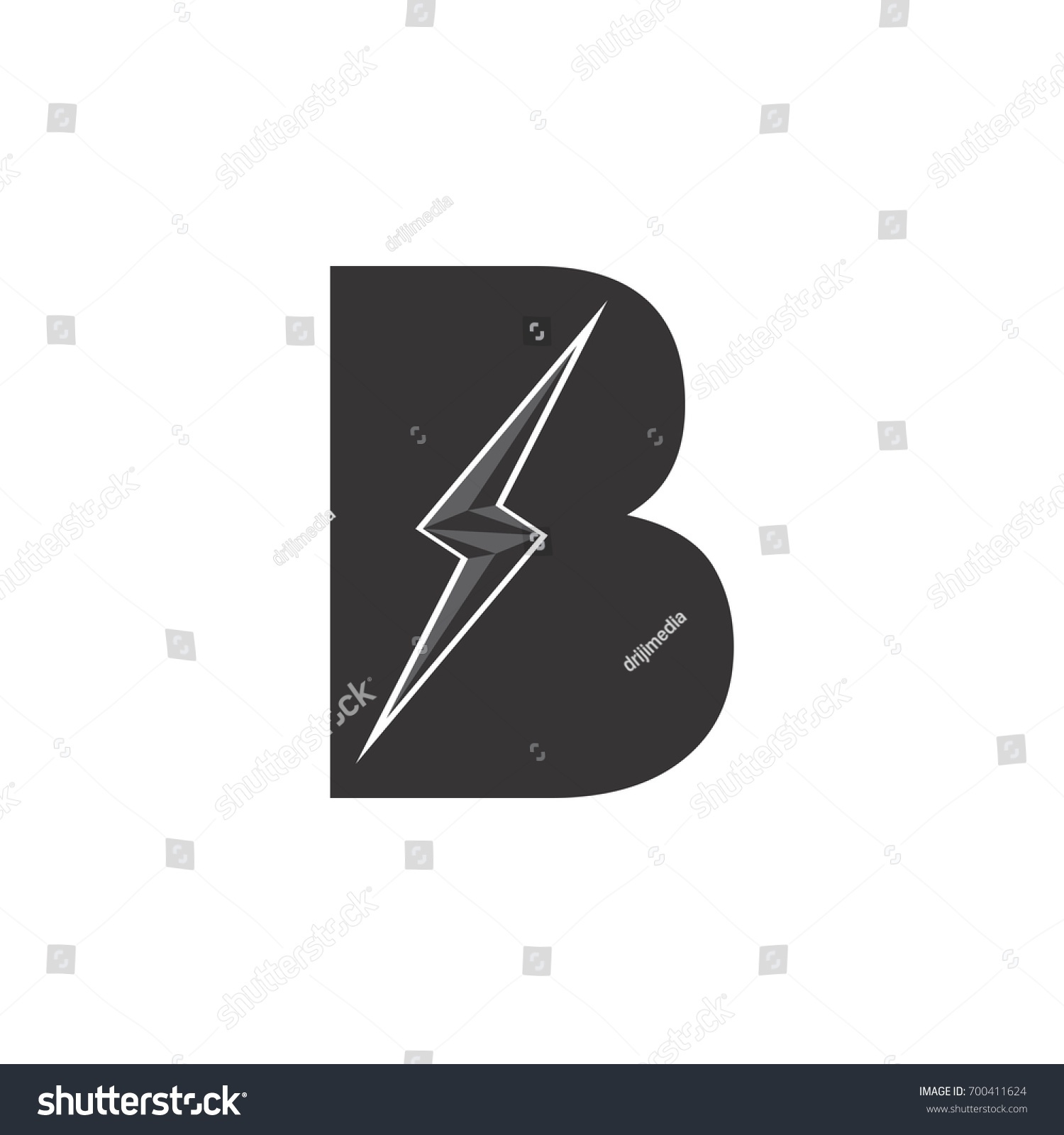 B Letter Lightning Storm Logo Design Stock Vector (Royalty Free ...