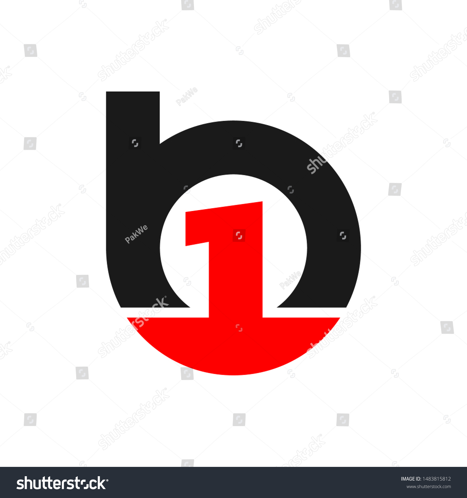 B1 Logo Initial Concept Design Stock Vector (Royalty Free) 1483815812