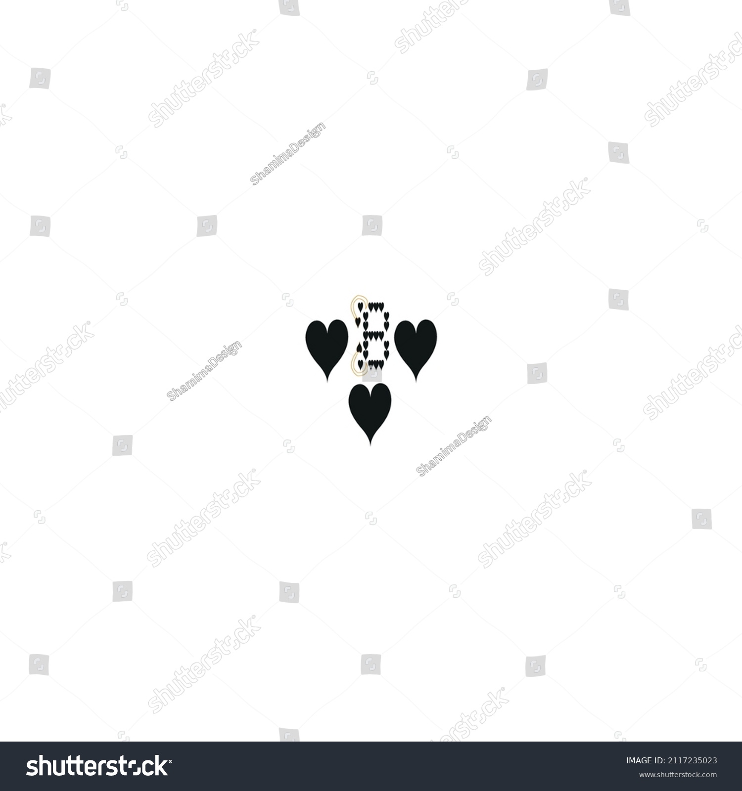 B Love Logo Design Template Stock Vector (Royalty Free) 2117235023 ...