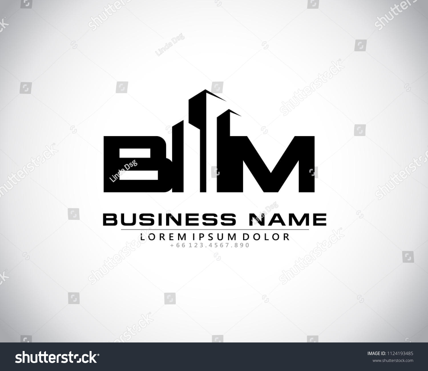 B M Initial Logo Concept Building: เวกเตอร์สต็อก (ปลอดค่าลิขสิทธิ์ ...