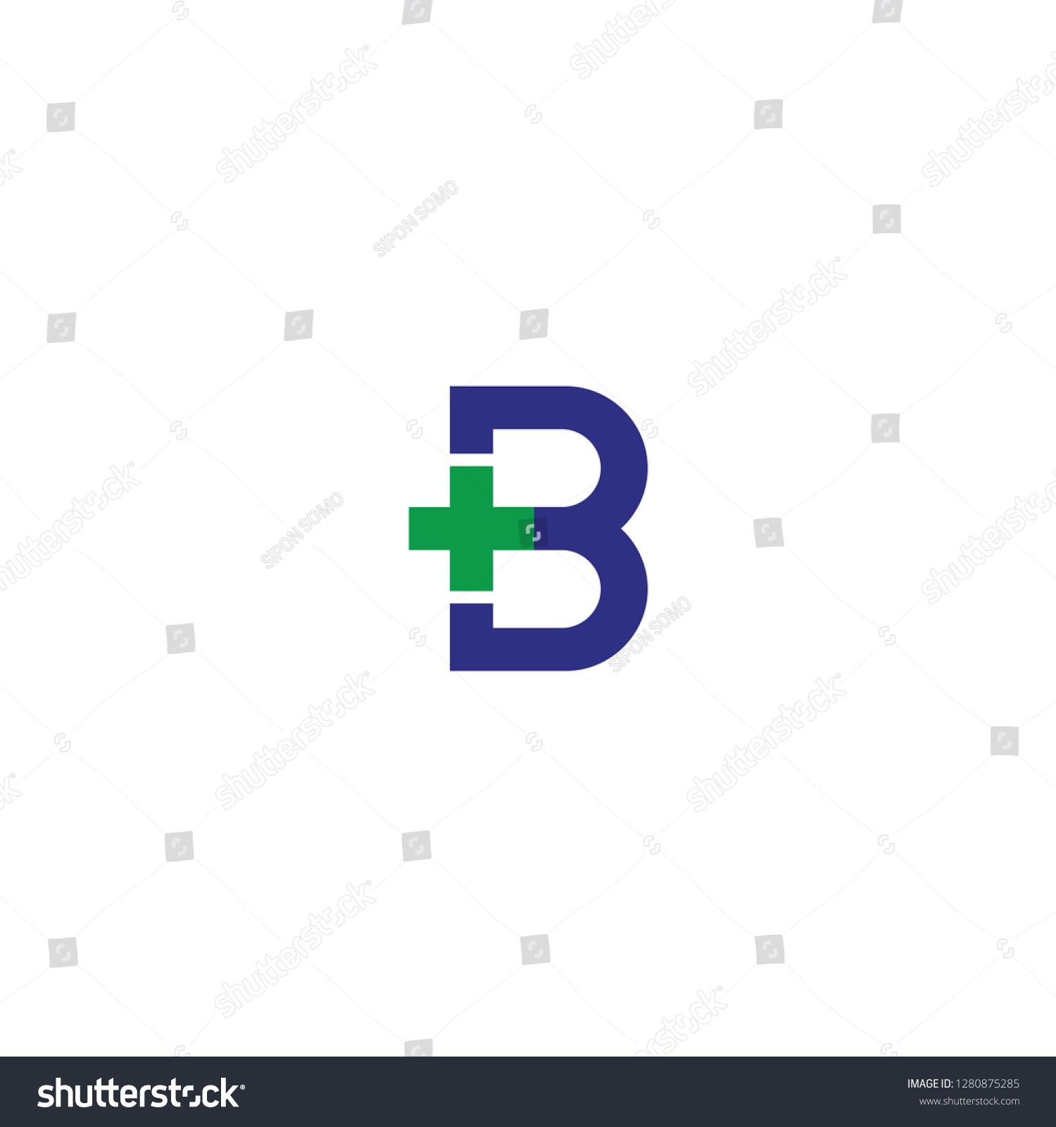 B Plus Letter Logo Stock Vector (Royalty Free) 1280875285