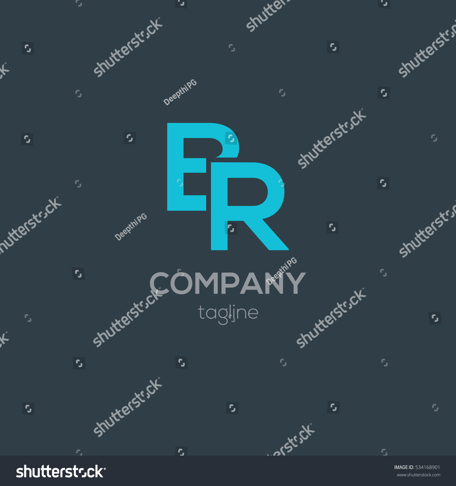 B R Letter Logo Design Vector: vector de stock (libre de regalías ...