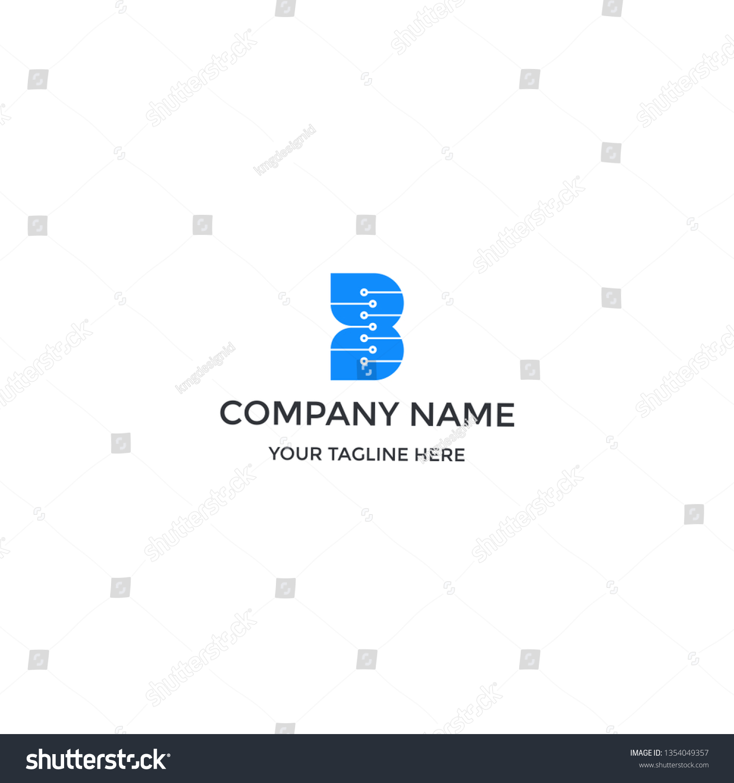 B Technology Logo Stock Vector (Royalty Free) 1354049357