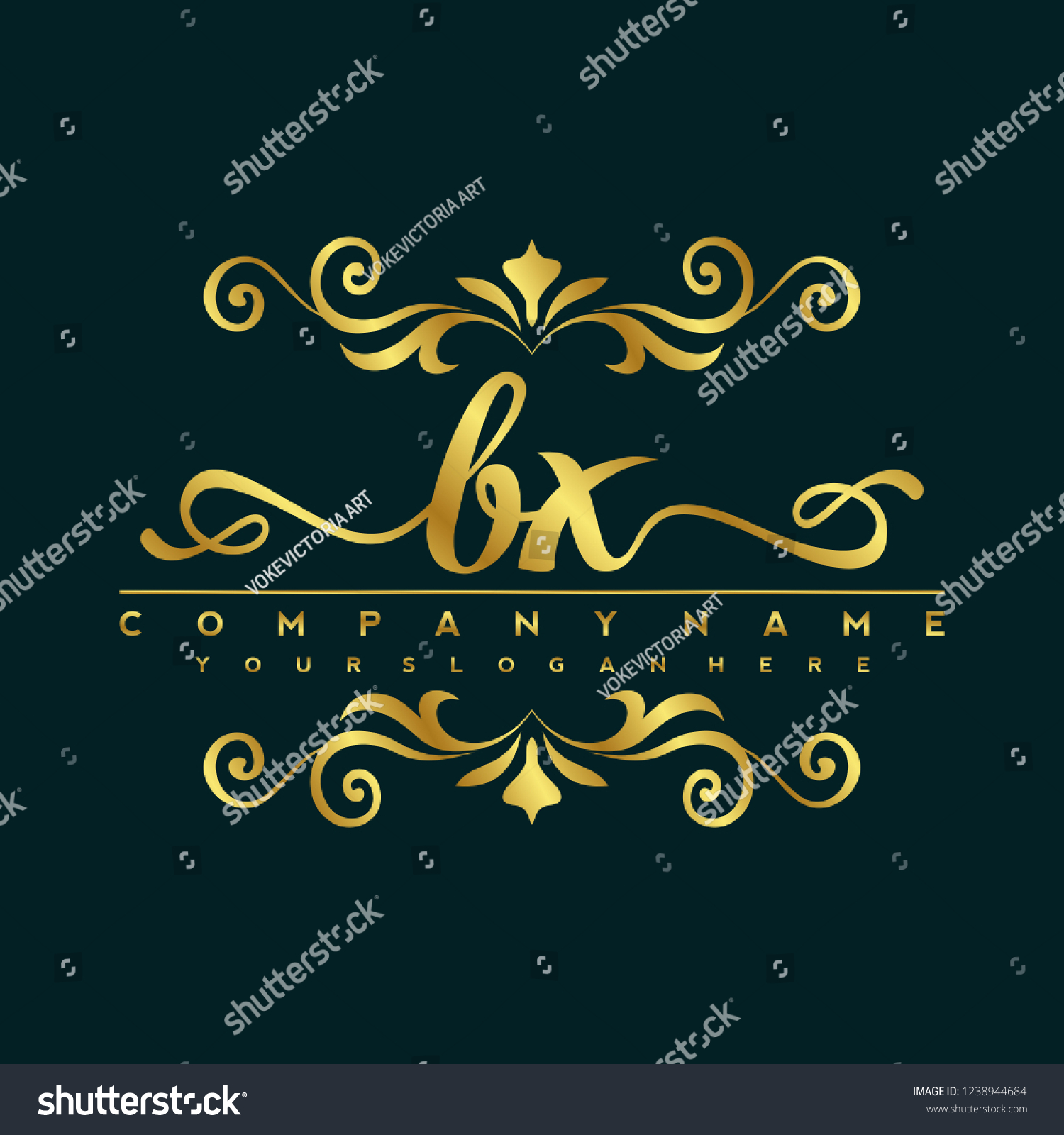 B X Initial Handwriting Logo Vector Stock Vector (Royalty Free) 1238944684