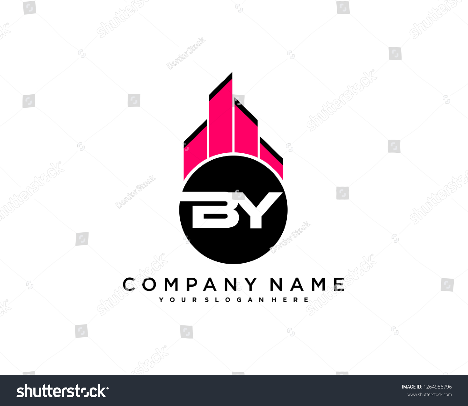 B Y Initial Building Logo Concept Stock Vector (Royalty Free ...
