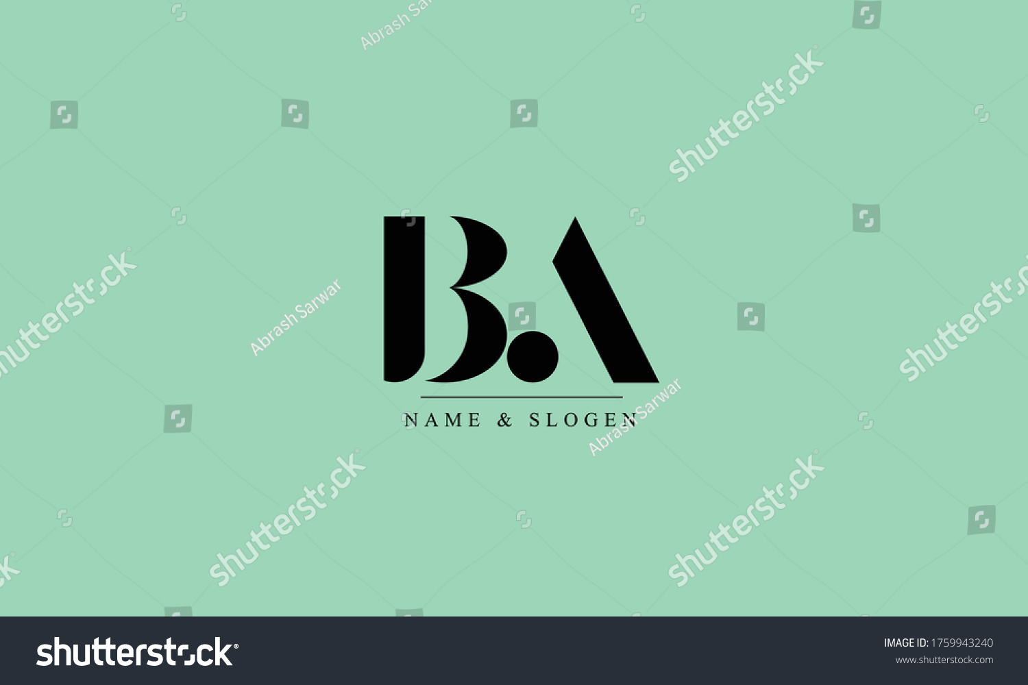 Ba Ab Abstract Vector Logo Monogram Stock Vector (Royalty Free ...