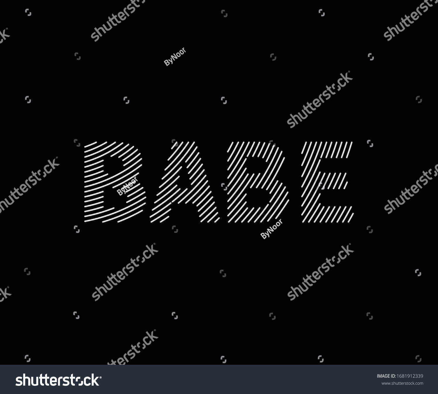 Babe Line Art Babe Logo Stock Vector (Royalty Free) 1681912339