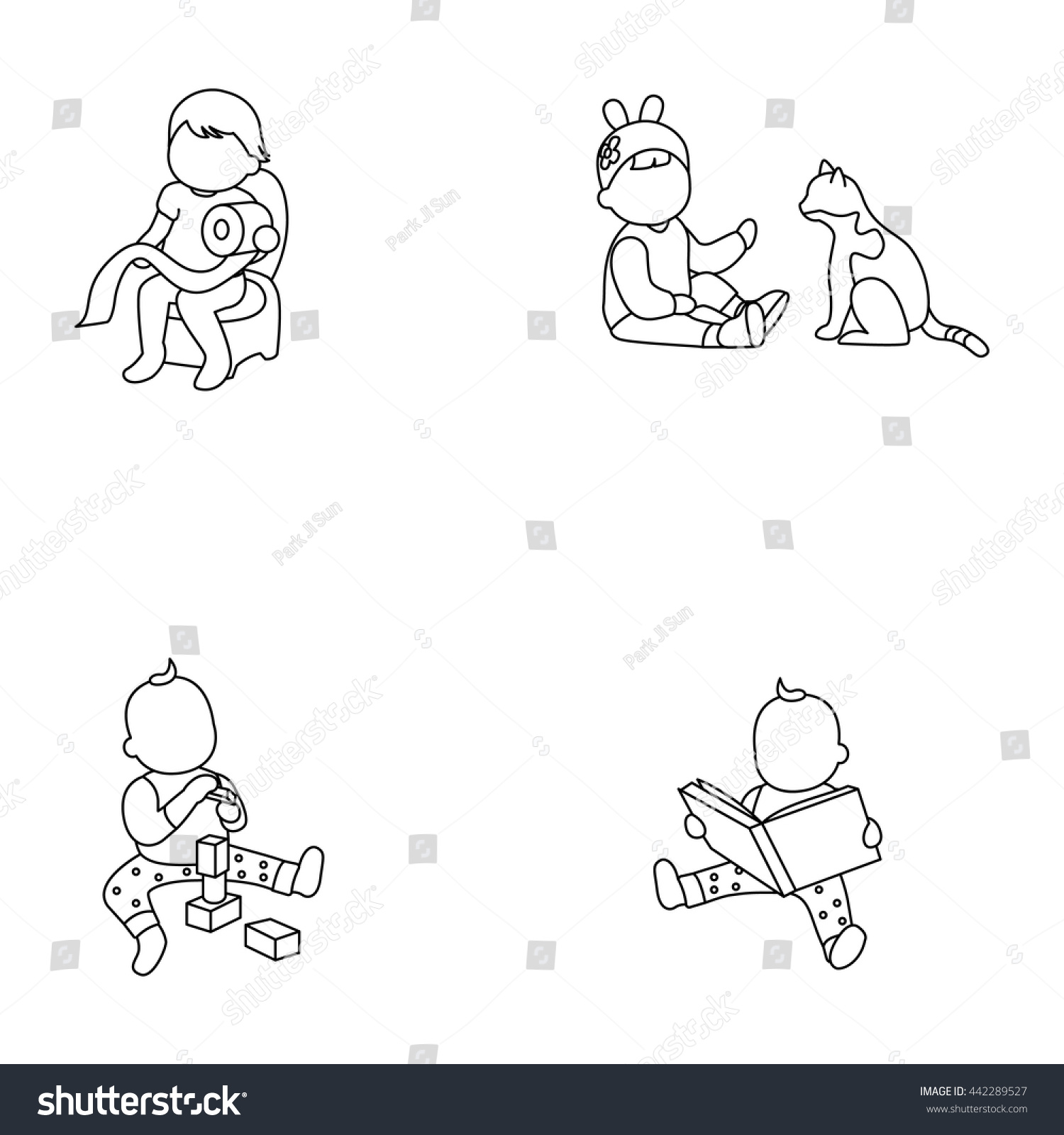 Babies Vector Icons Stock Vector (Royalty Free) 442289527