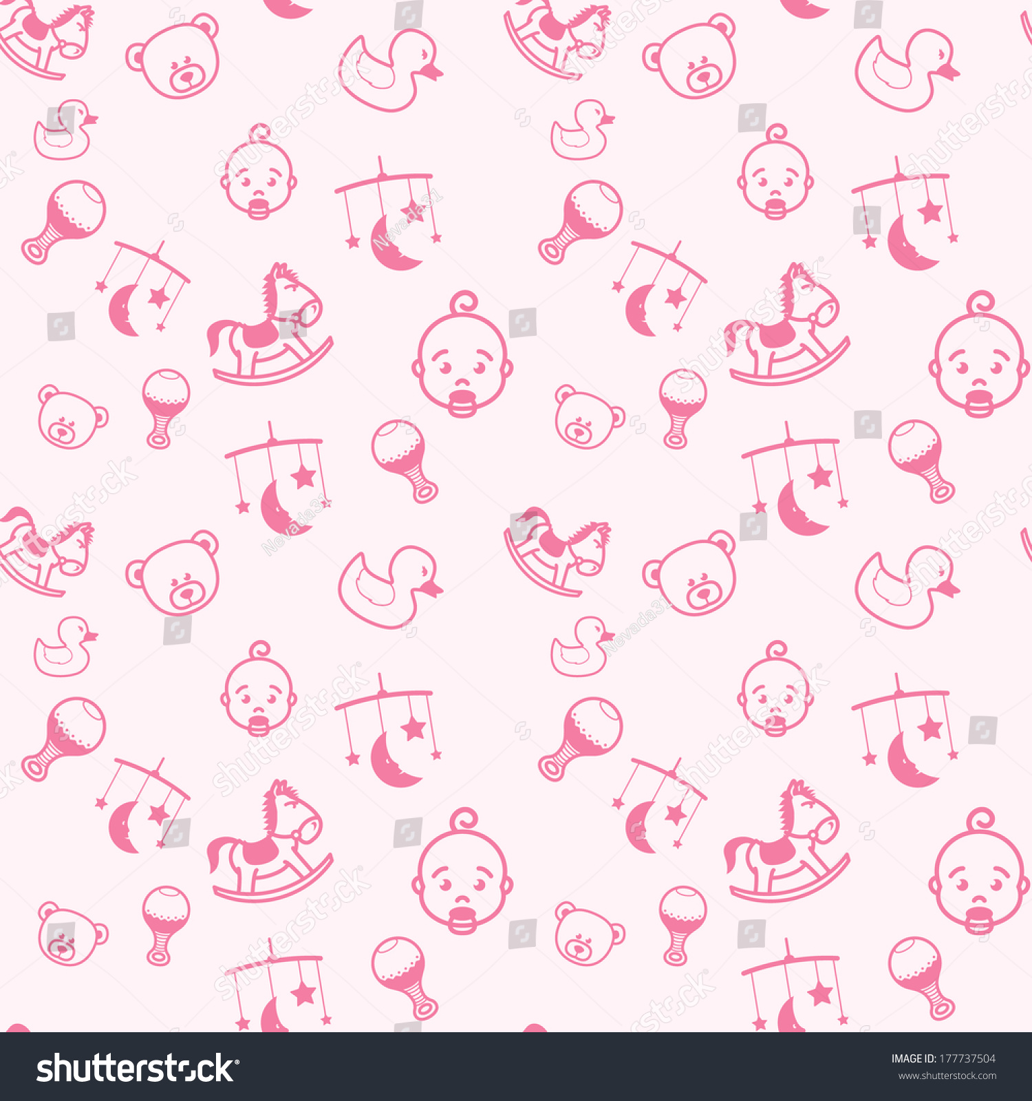 Baby Background Seamless Pattern Stock Vector (Royalty Free) 177737504 ...