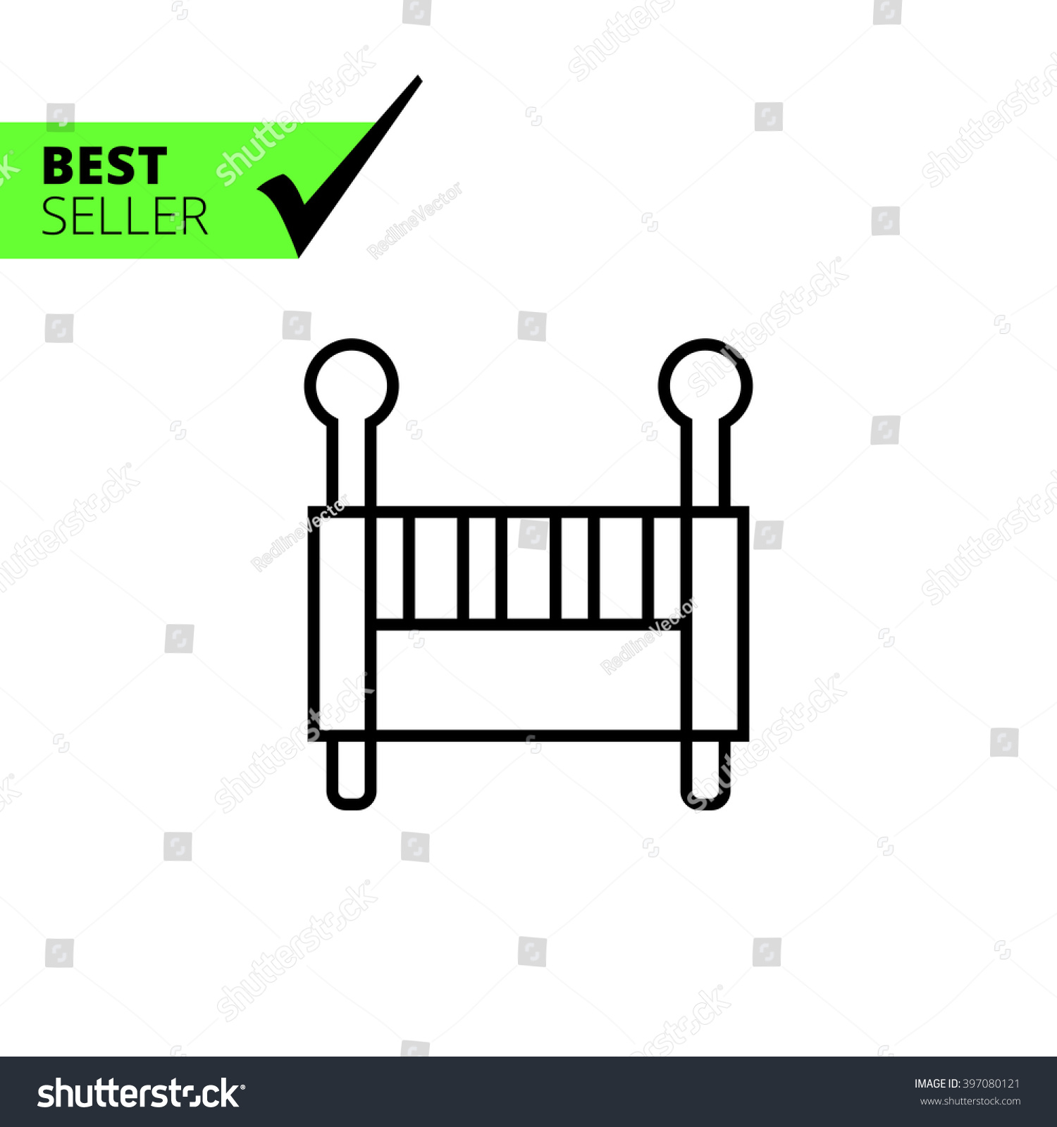 Baby Bed Icon Stock Vector (Royalty Free) 397080121 | Shutterstock
