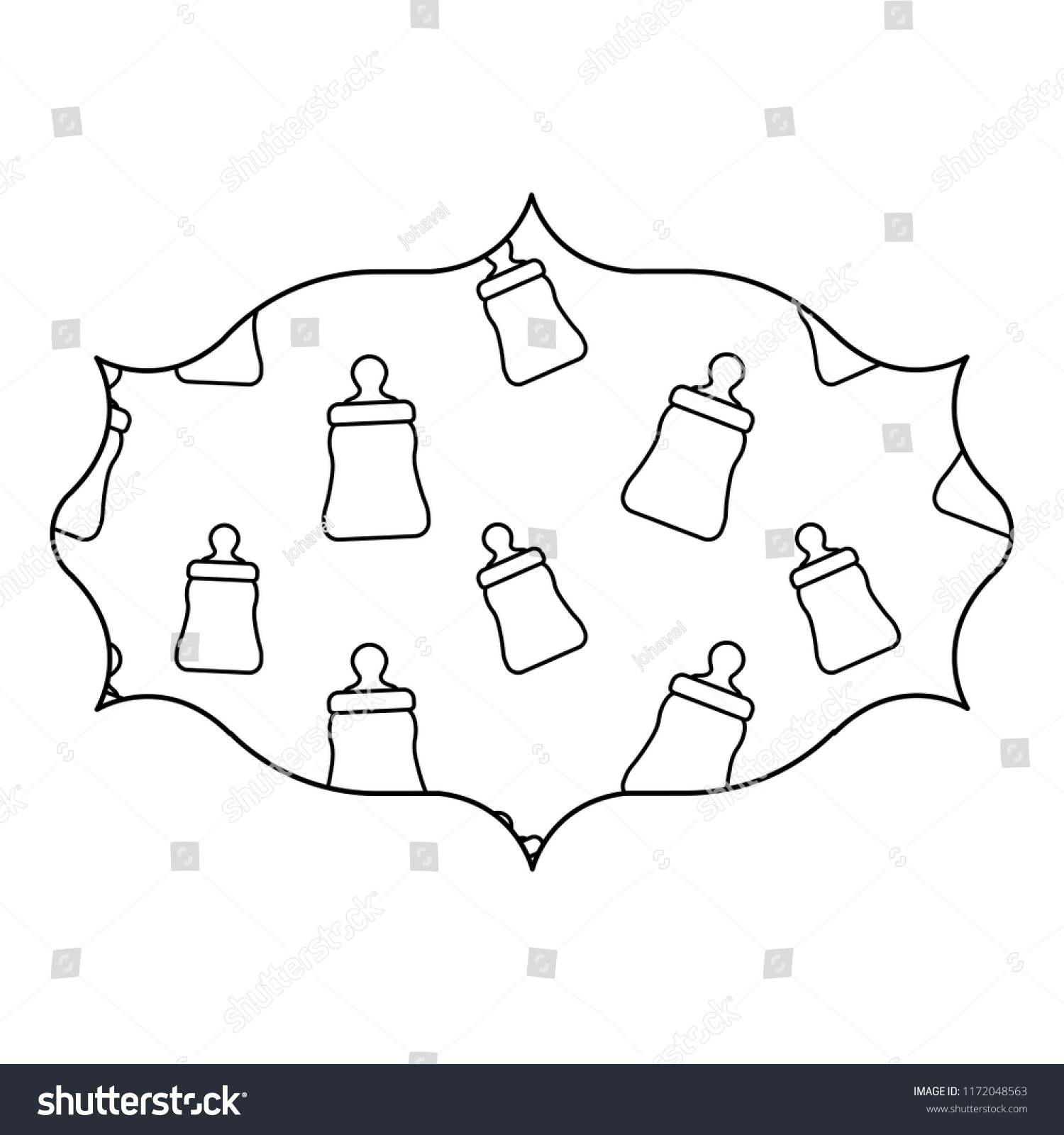 Baby Bottle Pattern Stock Vector (Royalty Free) 1172048563 | Shutterstock