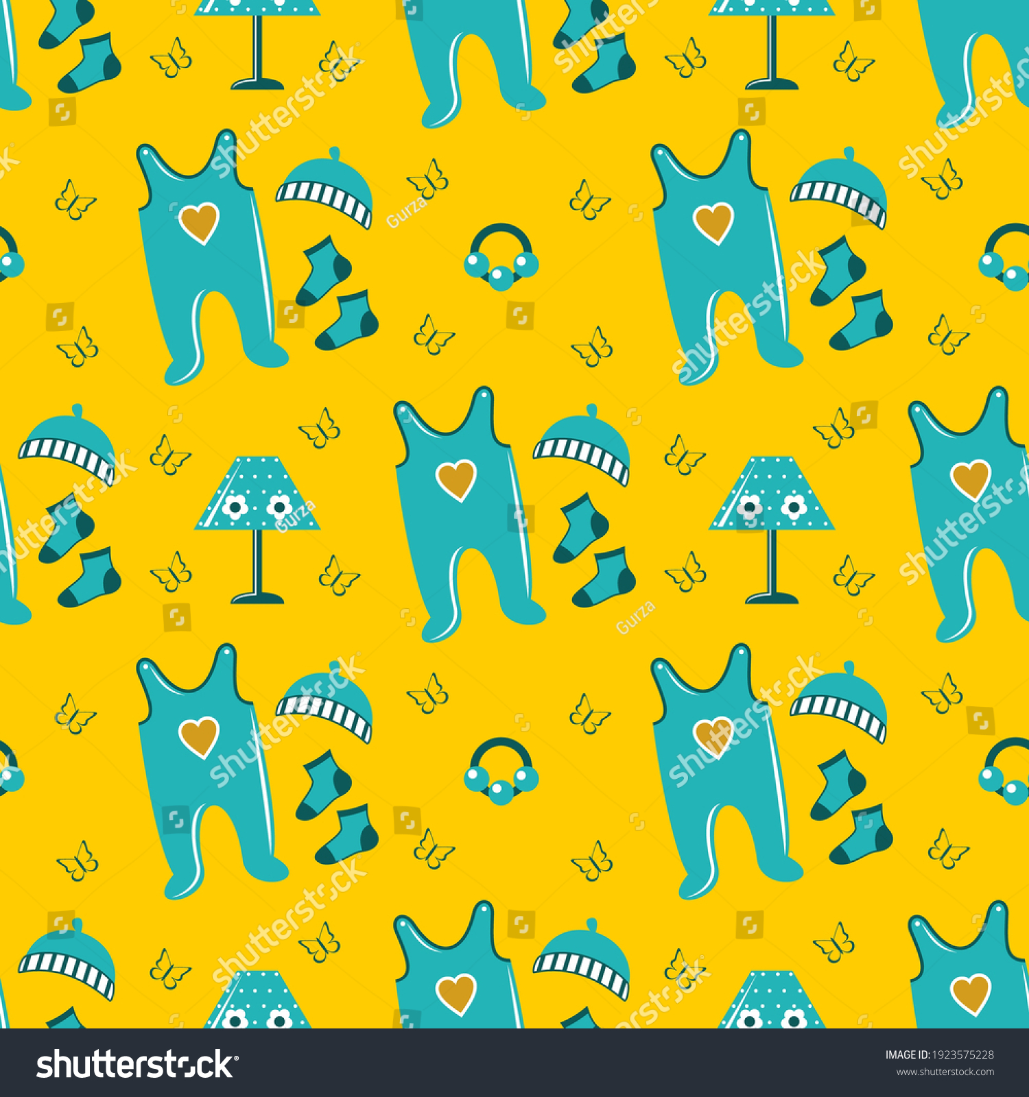 Baby Boy Seamless Patterns Vector Illustration Stock Vector (Royalty ...