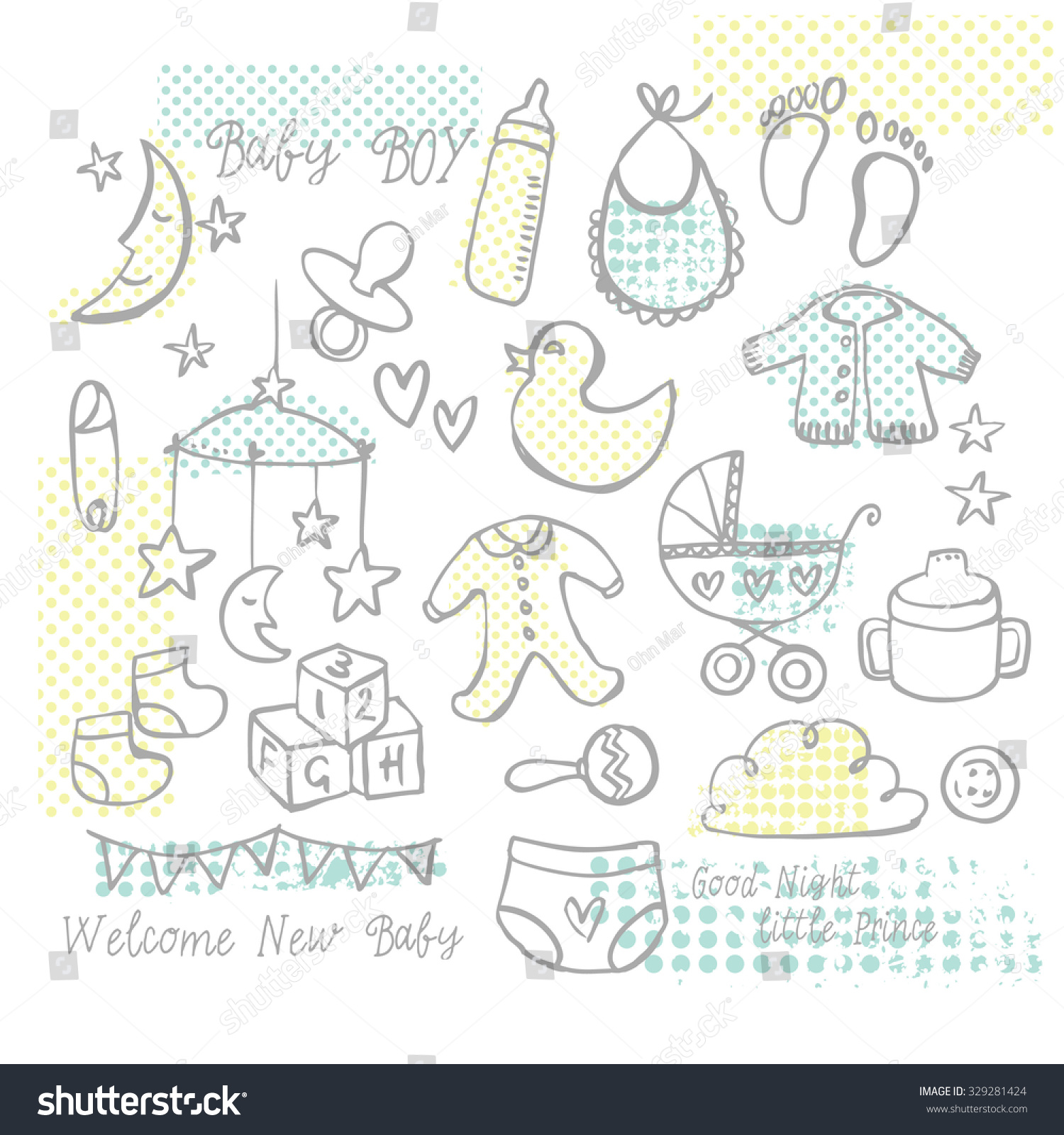 Baby Boy Vector Set Stock Vector (Royalty Free) 329281424