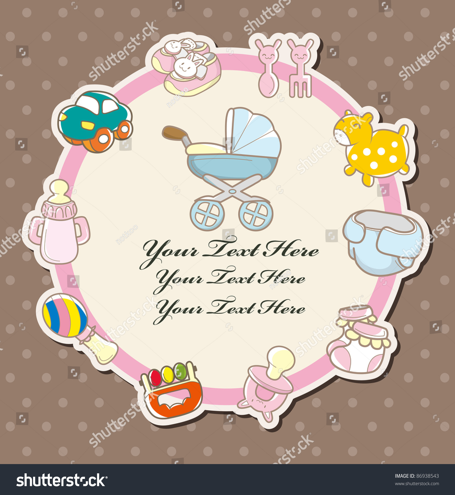 Baby Card Stock Vector Illustration 86938543 : Shutterstock