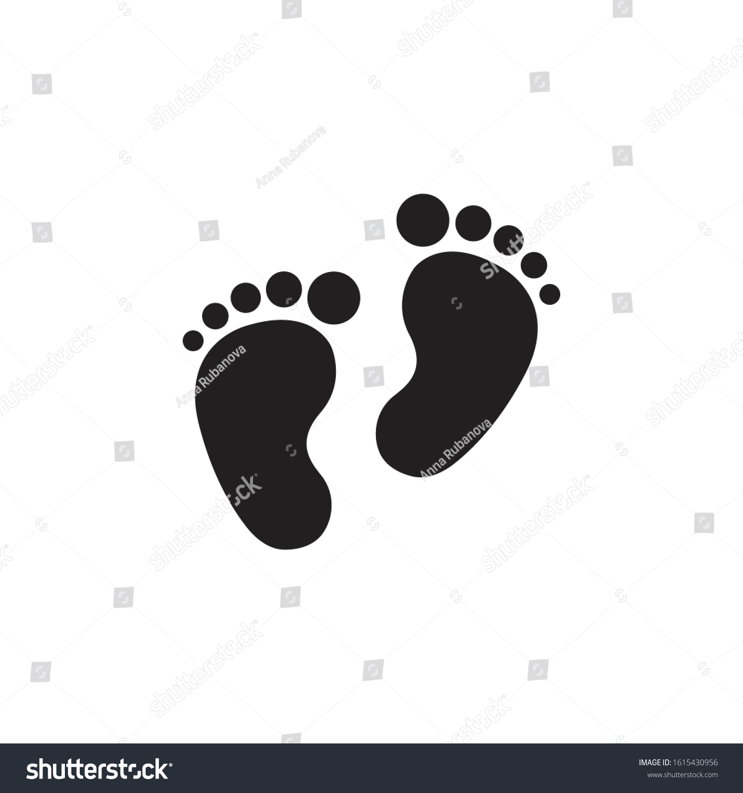 Baby Foot Solid Black Vector Icon Stock Vector (Royalty Free ...