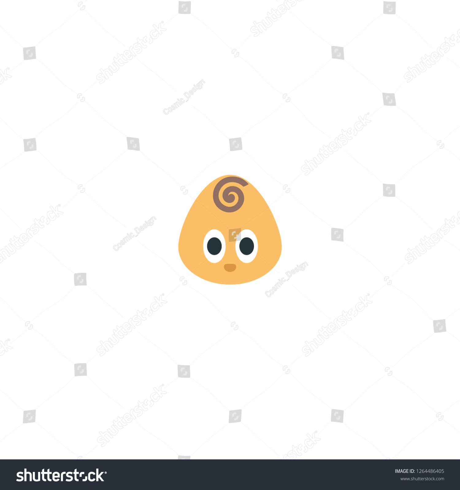 Baby Head Vector Isolated Flat Icon Stock Vector (Royalty Free ...