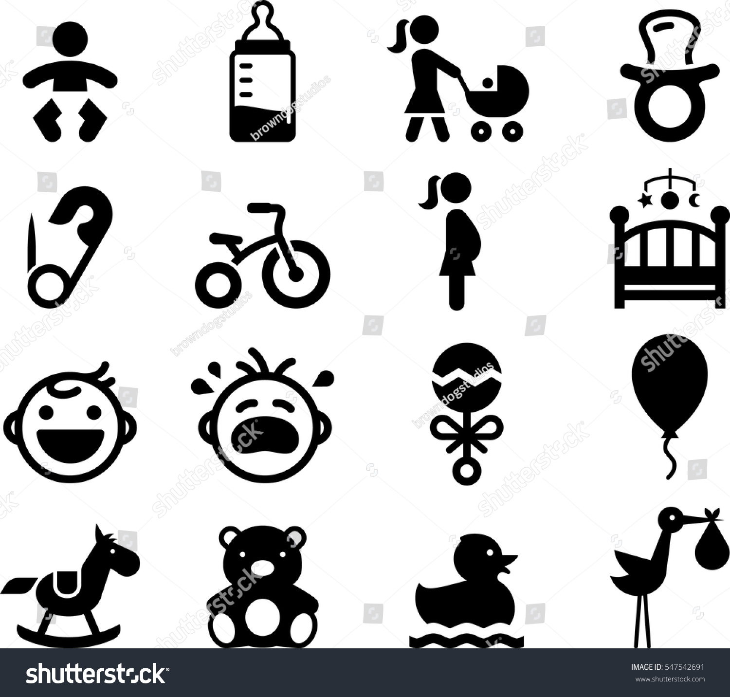Baby Icon Set Stock Vector 547542691 - Shutterstock