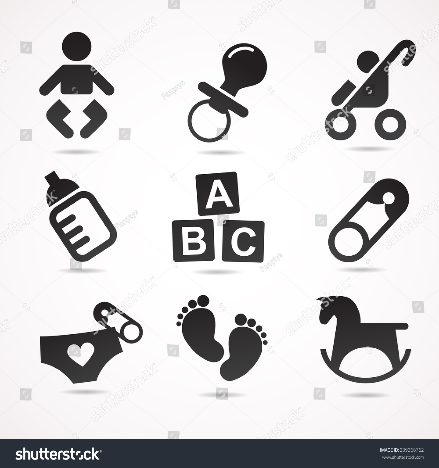 Baby Icon Set Vector Illustration Stock Vector (Royalty Free) 239368762